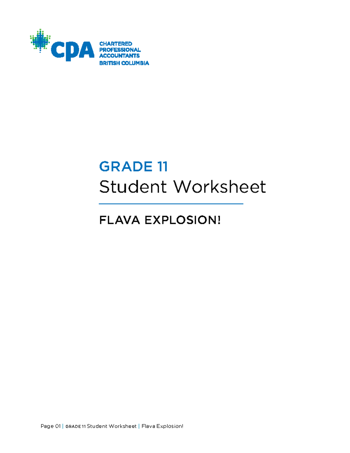 Flava Explosion - Student-Worksheet - GRADE 11 Student Worksheet FLAVA ...