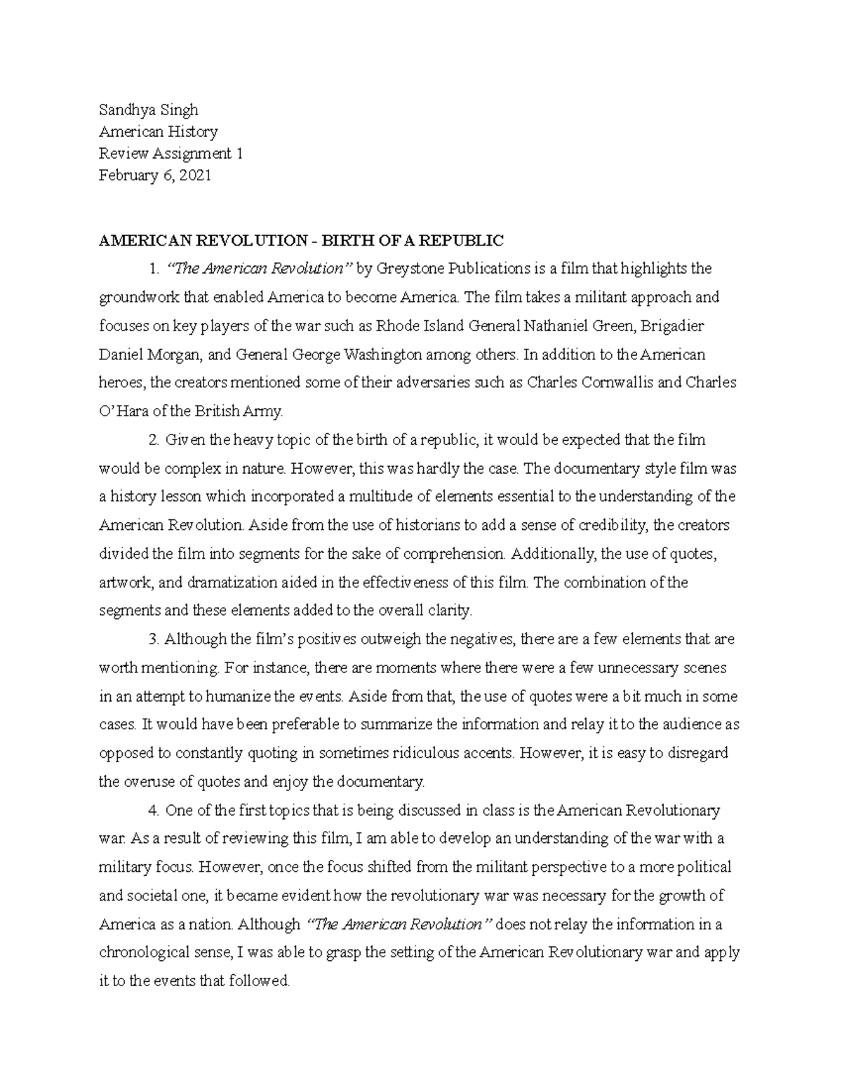 Singh-American Hist-Review of Colonial America - Sandhya Singh American ...