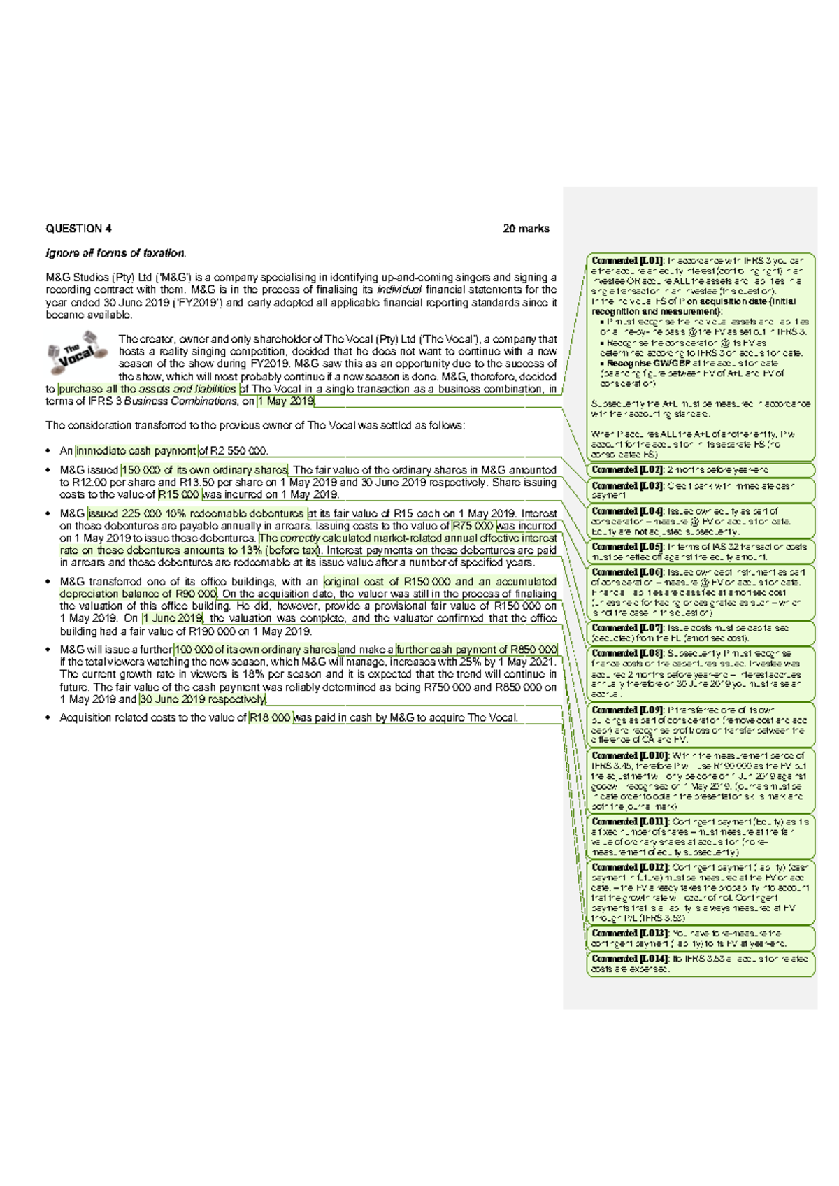 Groups Buscomb - The Vocal - QUESTION 4 20 marks Ignore all forms of ...