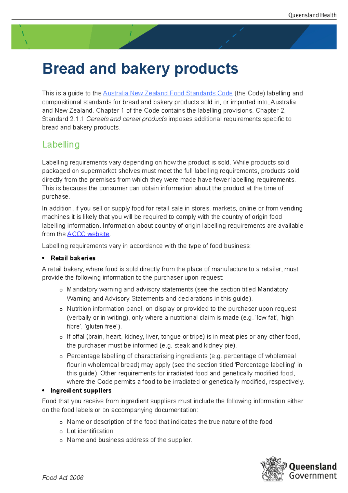 Bread bakery prod labelling - LAWS5009 - USyd - Studocu