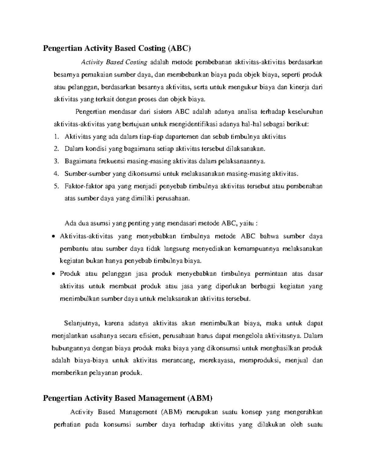 Activity Based Management - Pengertian Activity Based Costing (ABC ...