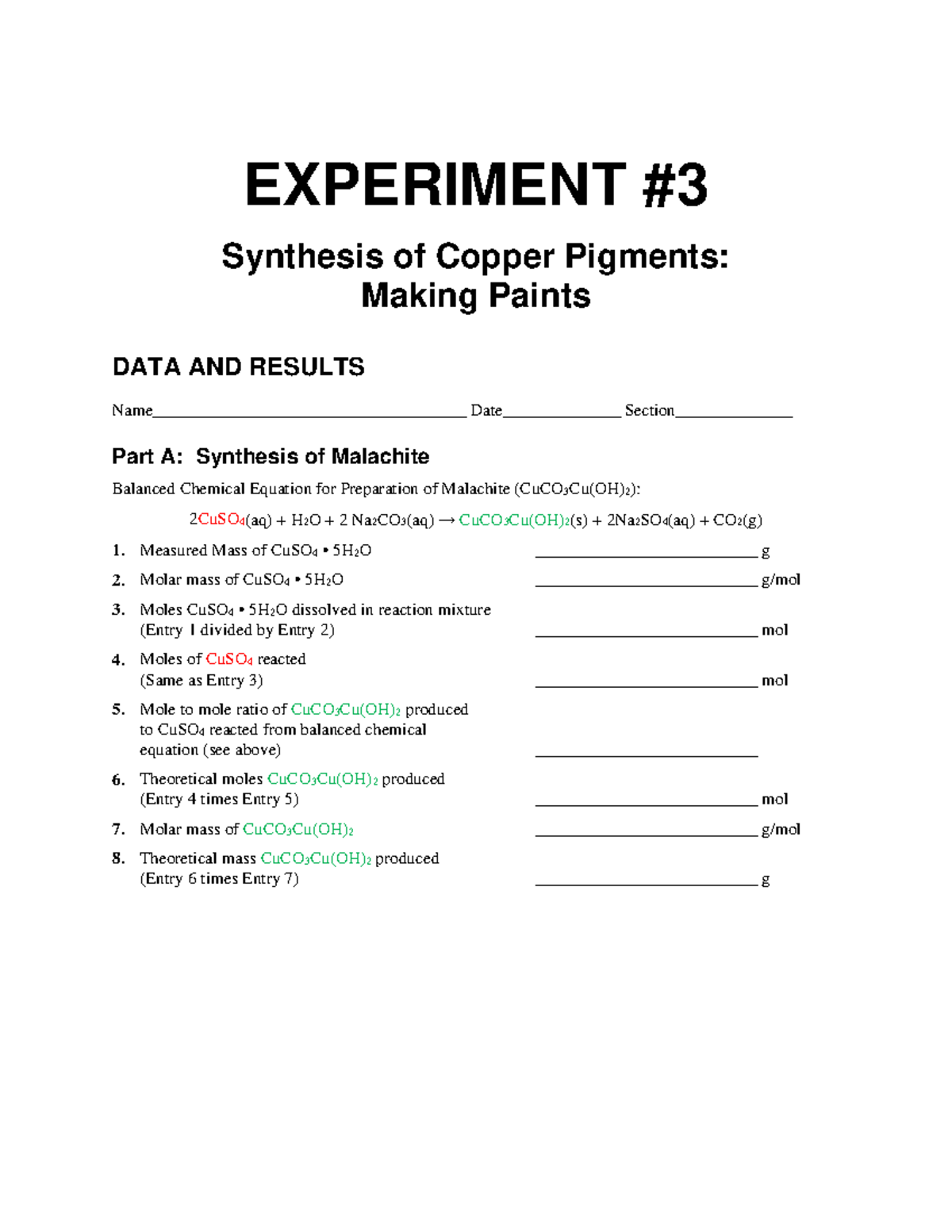 Chem lab 3 - Lab - CHEM 151 - Studocu