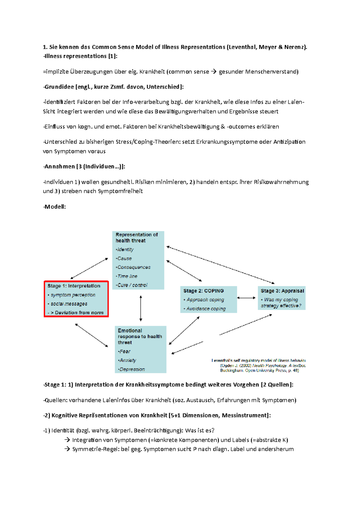 10 Krankheitsbewältigung - Common Sense Model of Illness Representation ...
