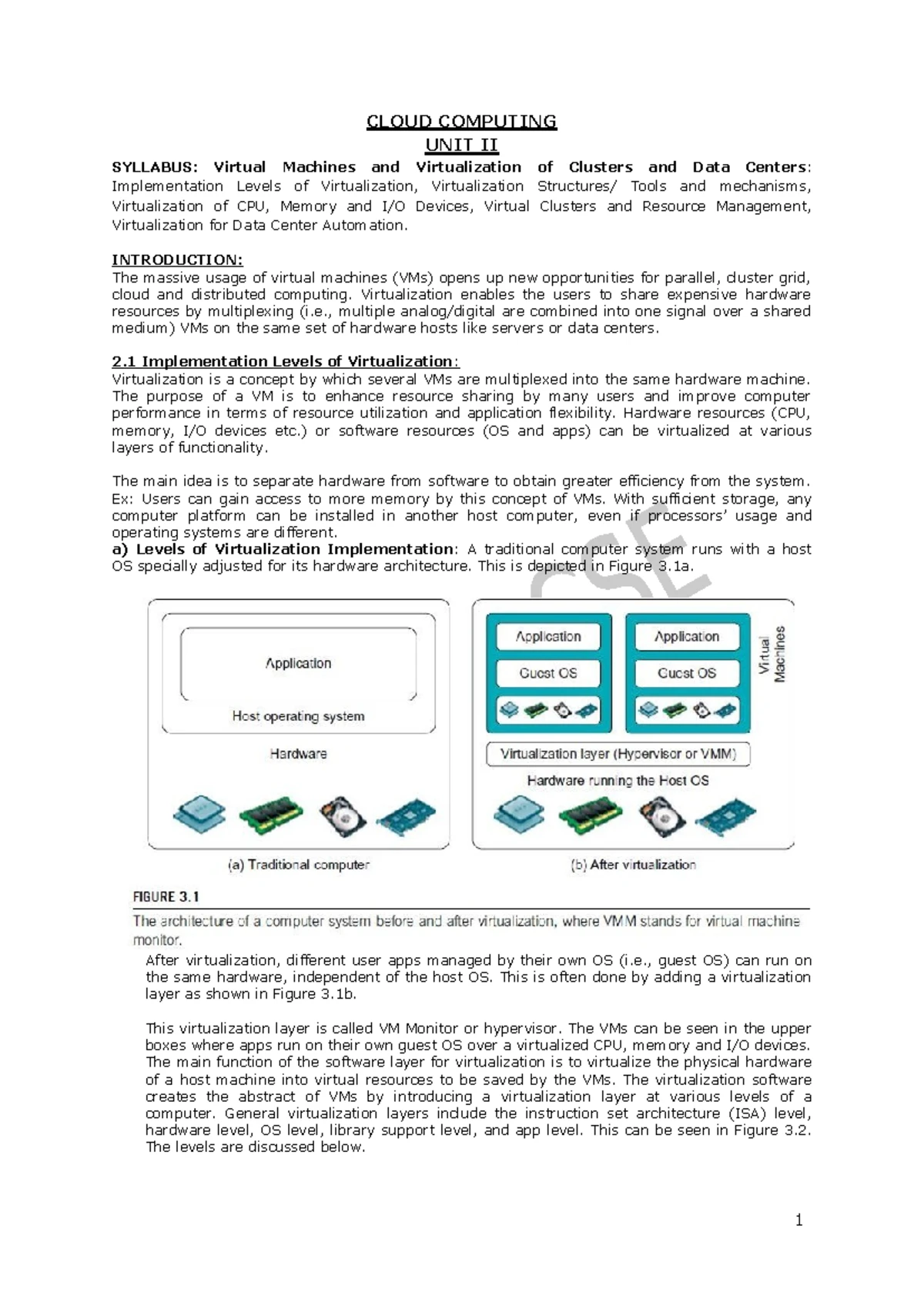 UNIT-2 - Clearcut Explanation - with diagrams - SACET CLOUD COMPUTING UNIT II SYLLABUS: Virtual ...