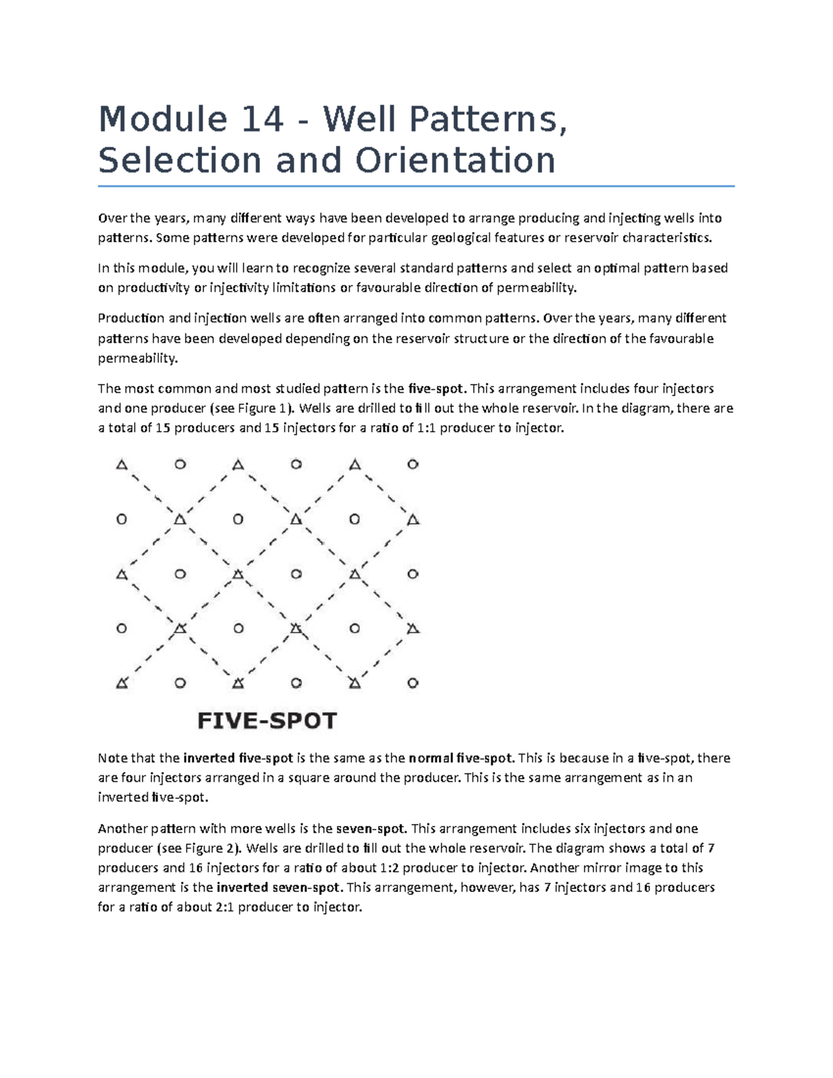 RESR 344 Module 14 - Well Patterns, Selection and Orientation - RESR344 ...