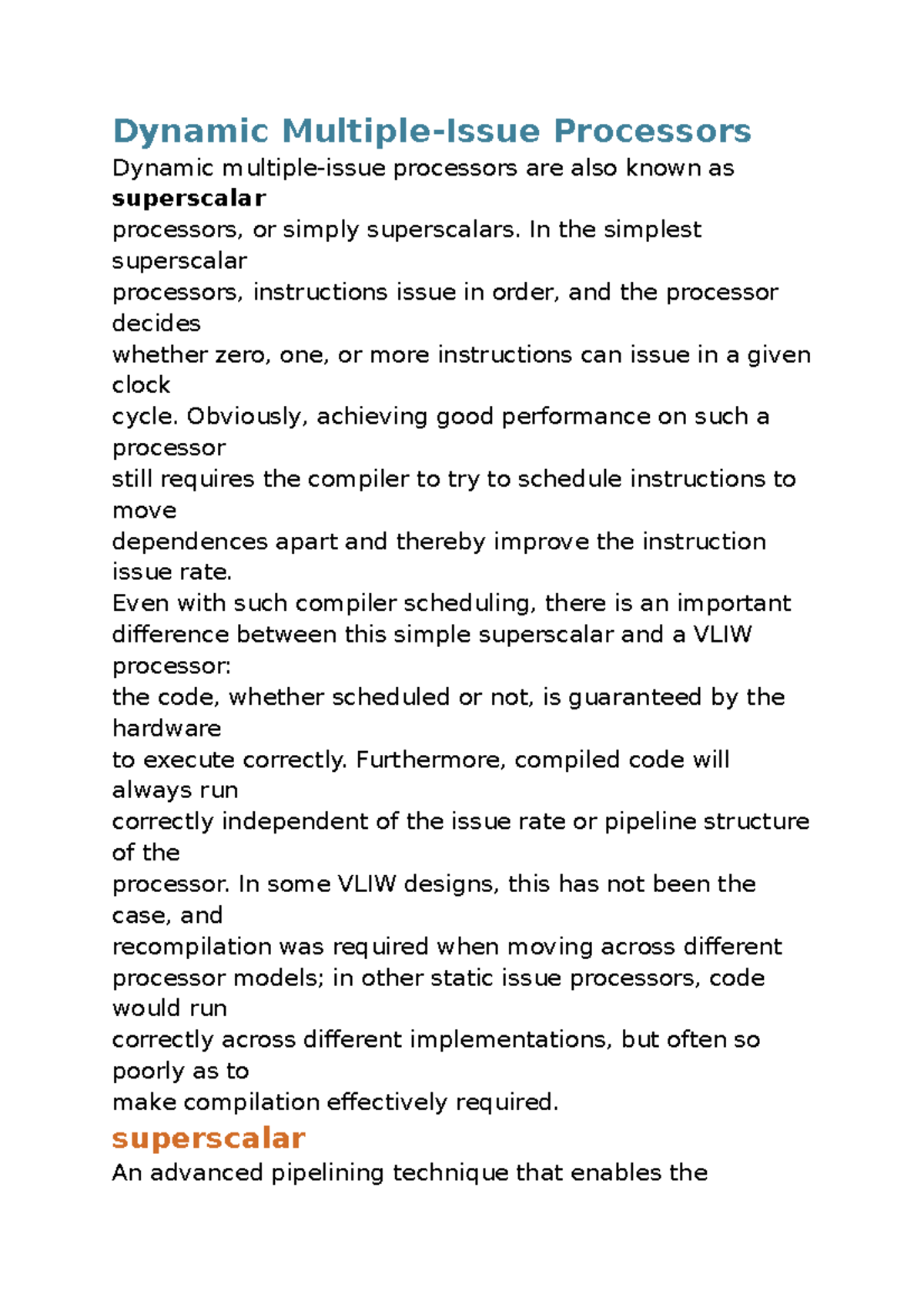 Dynamic Multiple Issue Processors Dynamic Multiple Issue Processors