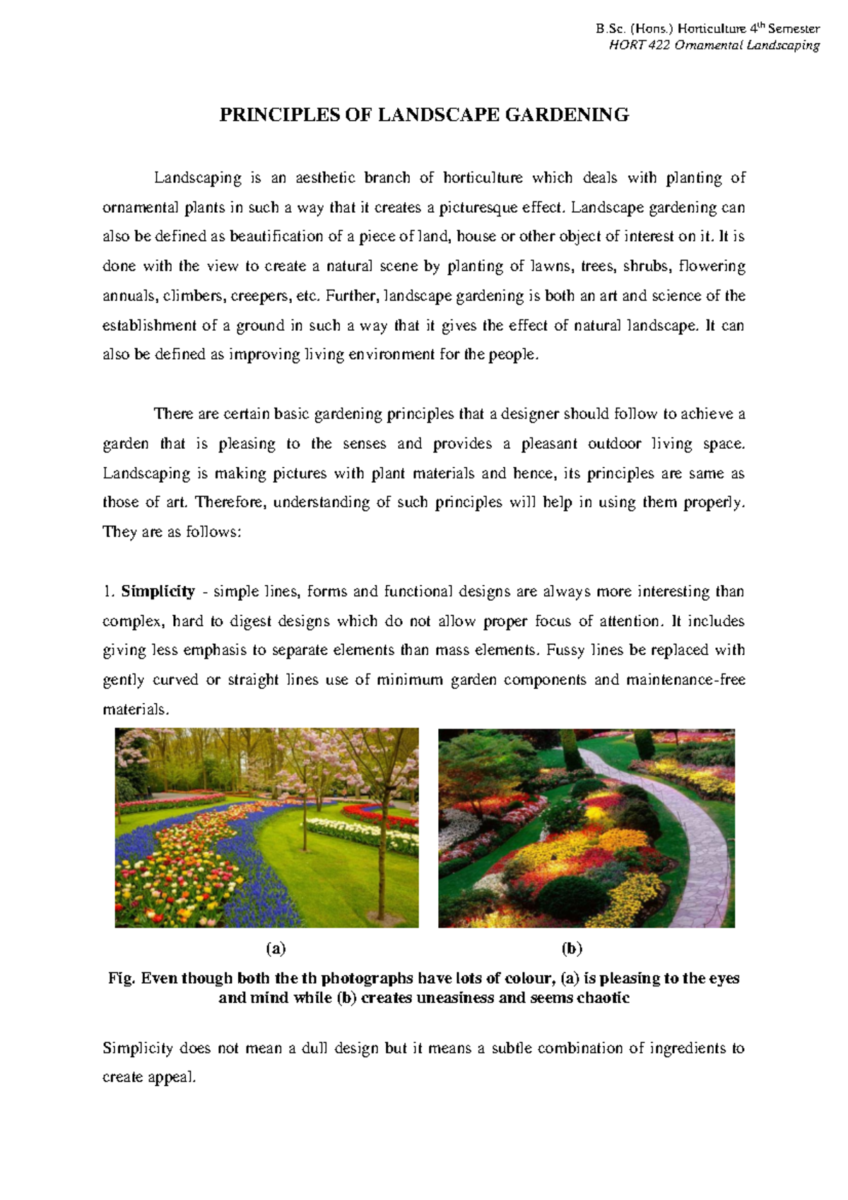Principles of landscape gardening - HORT 422 Ornamental Landscaping PRINCIPLES OF LANDSCAPE ...