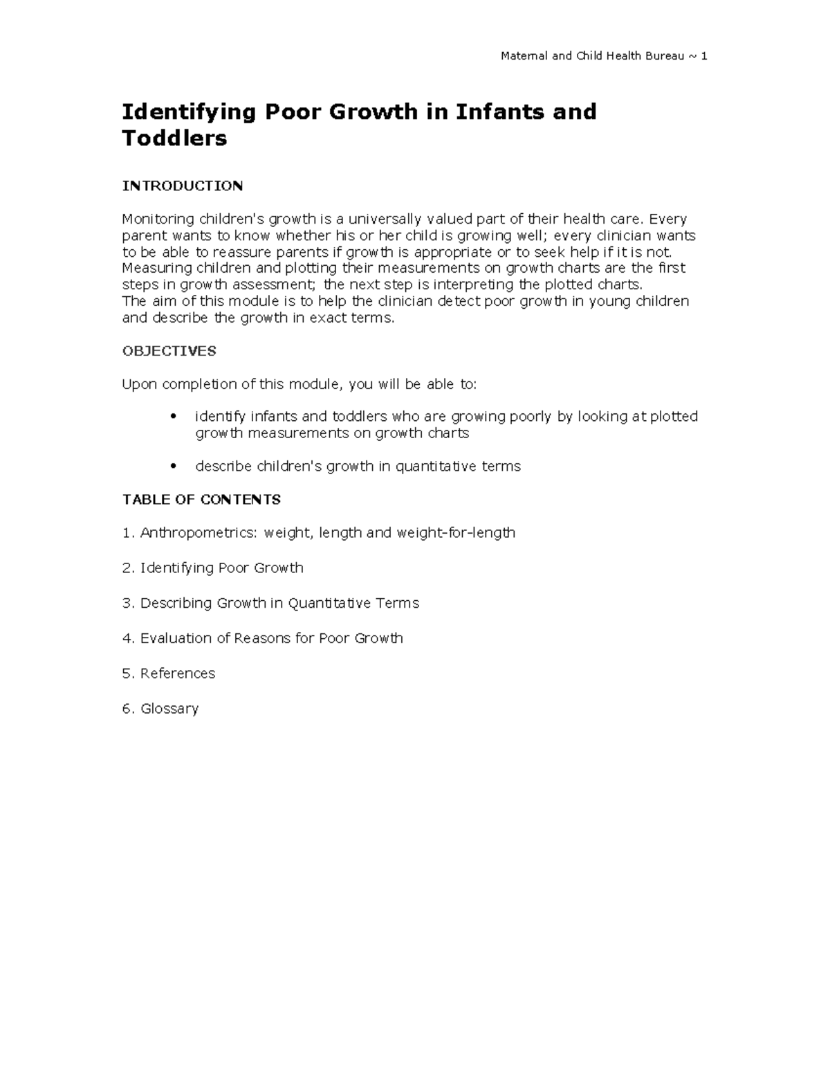 Module print-Lesson 1 part 1 (maternal and child health) - Identifying ...