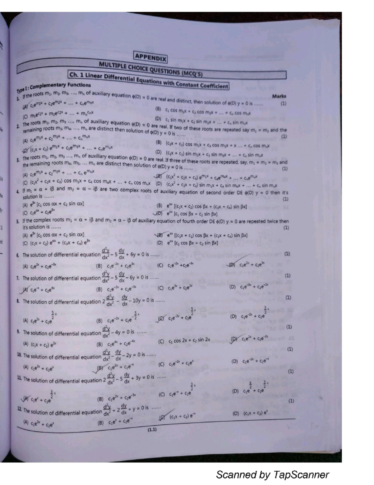 M3mcqnirali - m3 textbook nirali - APPENDx MULTIPLE CHOICEQUESTIONS Ch. (MCO'S) 1 ...
