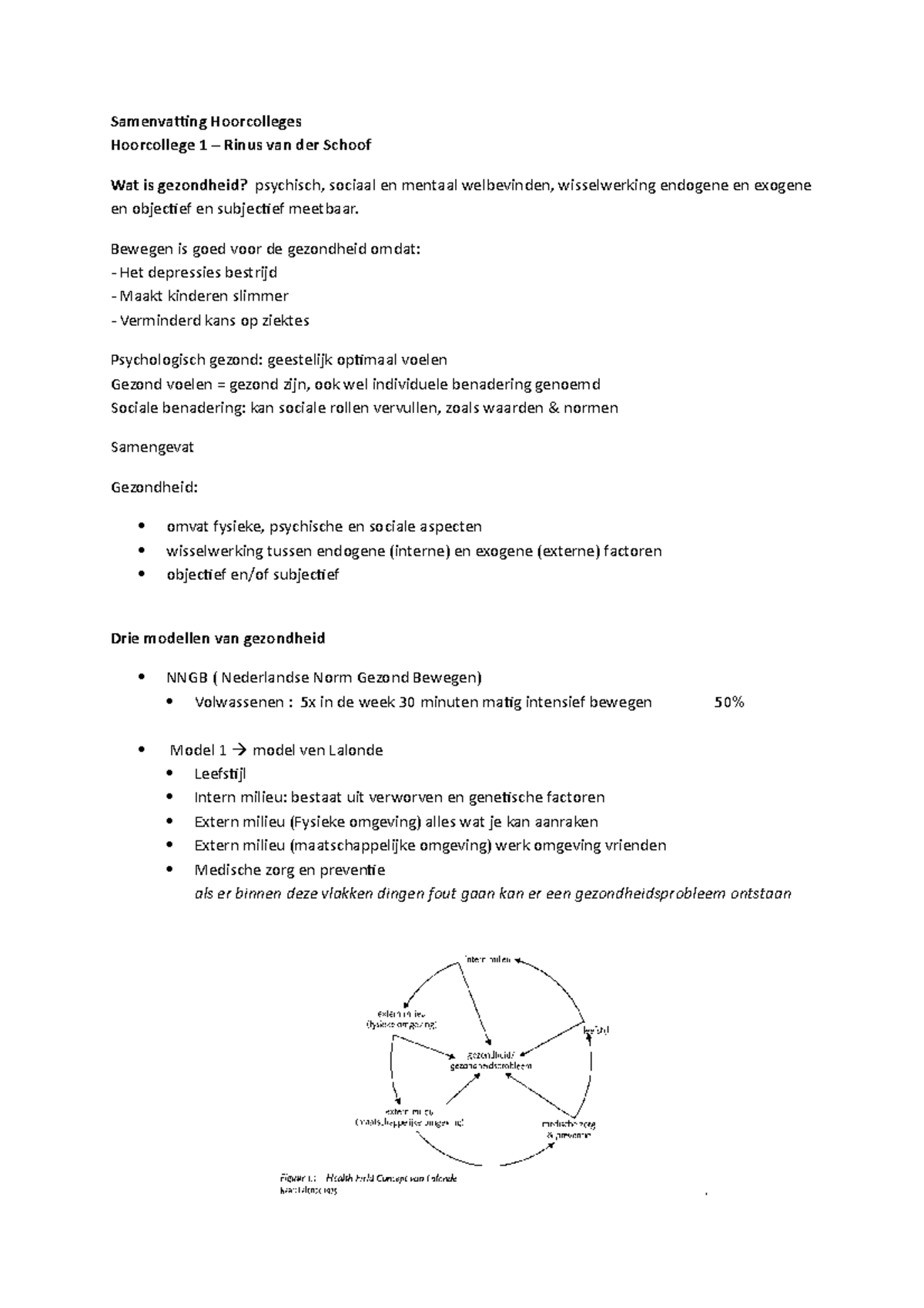 Samenvatting SBGZ propedeuse - Samenvatting Hoorcolleges Hoorcollege 1 ...