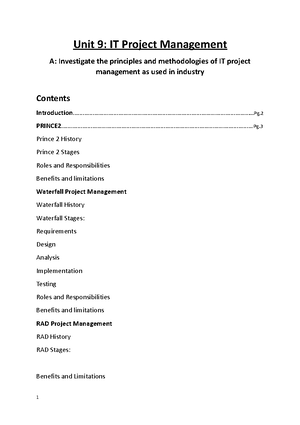 Project Methodology Outline - Project work Project Methodology Prince ...