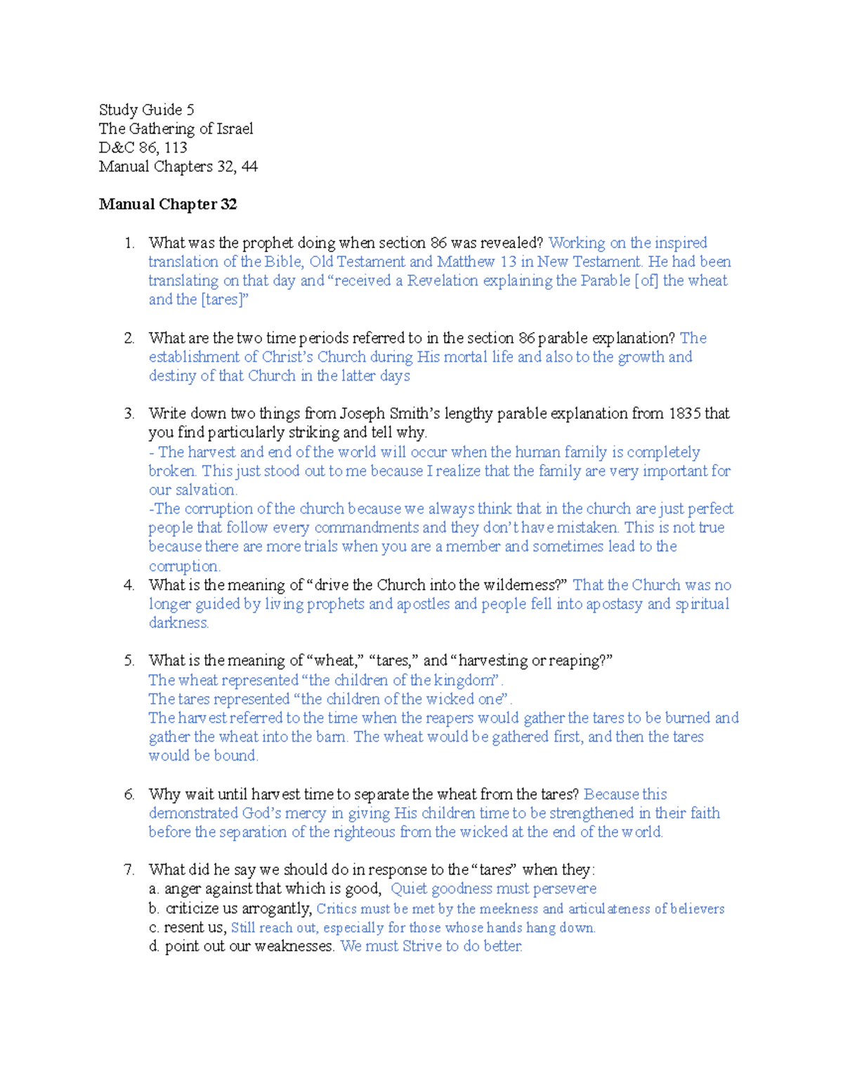 Study Guide 5 Gathering of Israel - Study Guide 5 The Gathering of ...