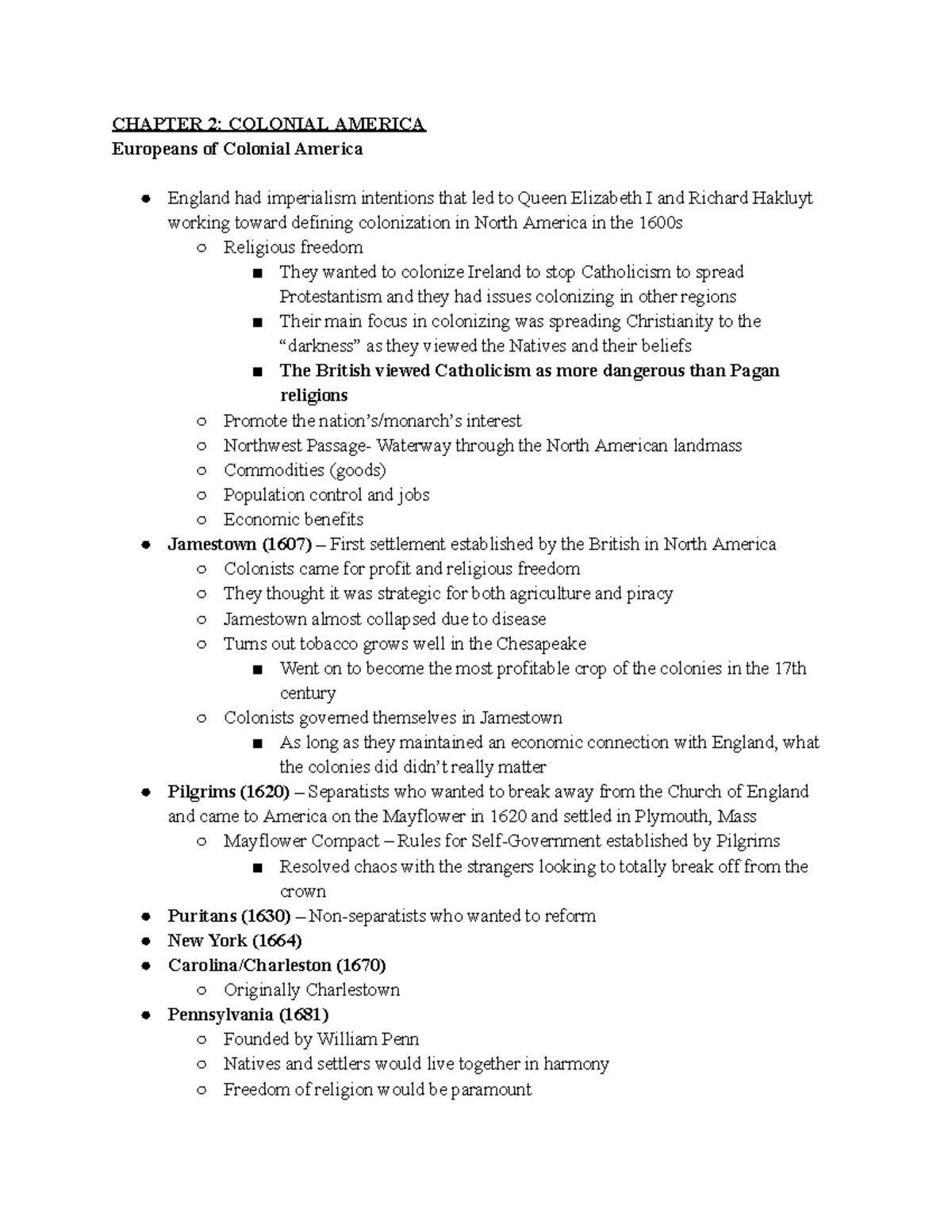 Poli 201 Notes CHP 2 - Colonial era history and detailed overview of ...