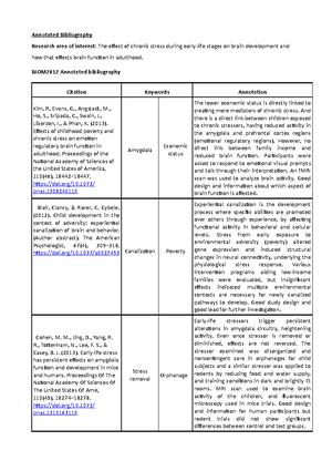 BIOM2012 Annotated Bibliography - Annotated Bibliography Research area ...