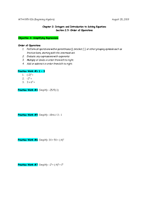 Beginning Algebra Notes Chapter 11 - MTH-095-026 (Beginning Algebra ...