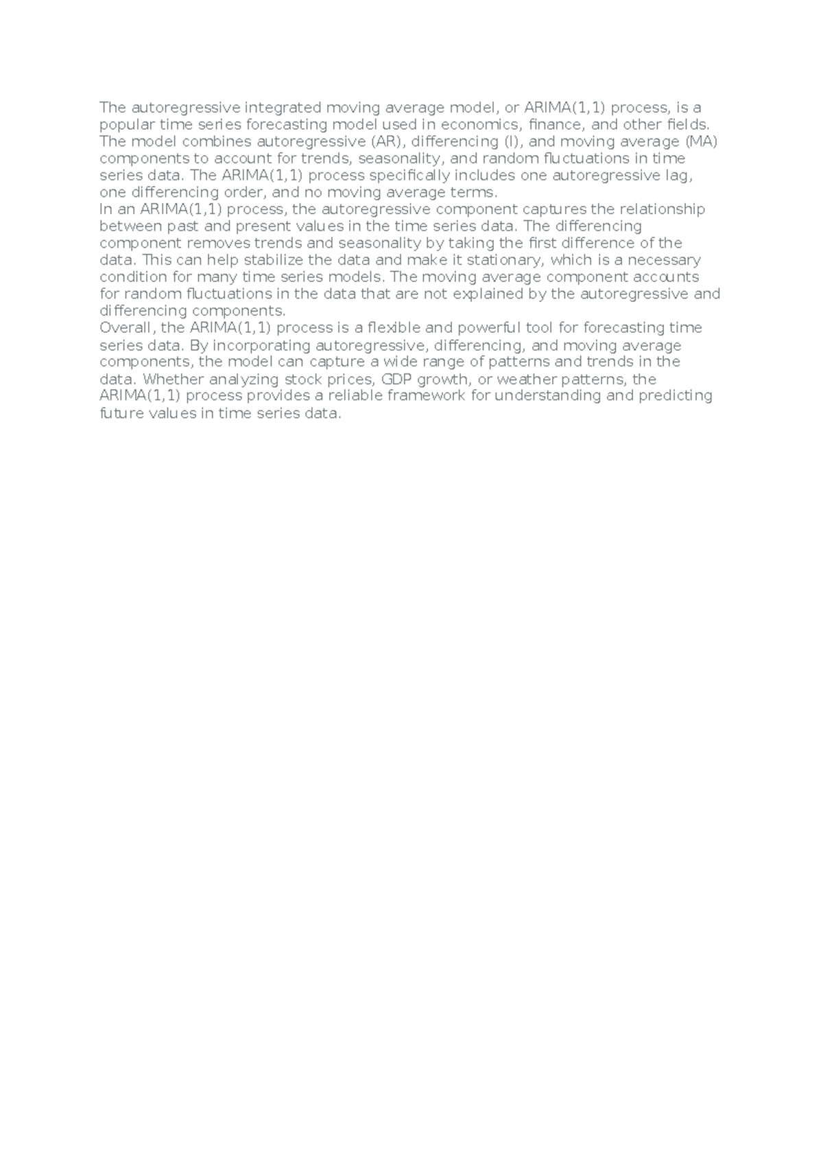 Lecture 1 special case AR(1,1) - The autoregressive integrated moving ...
