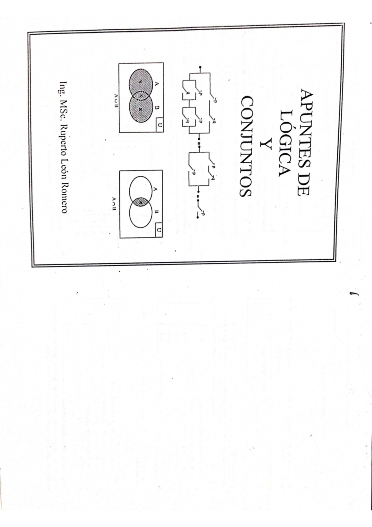 Apuntes de Lógica y Conjuntos - Ruperto Leon - Algebra I - Studocu