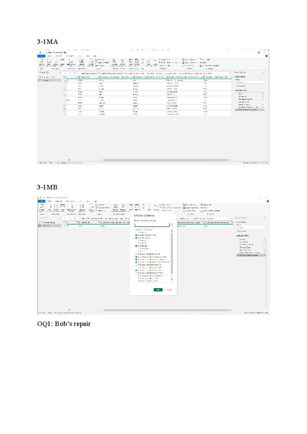 Lab3 - 3-1MB OQ1: Bob’s repair OQ1: 26% OQ2: closer to 26% OQ3: 2 ...