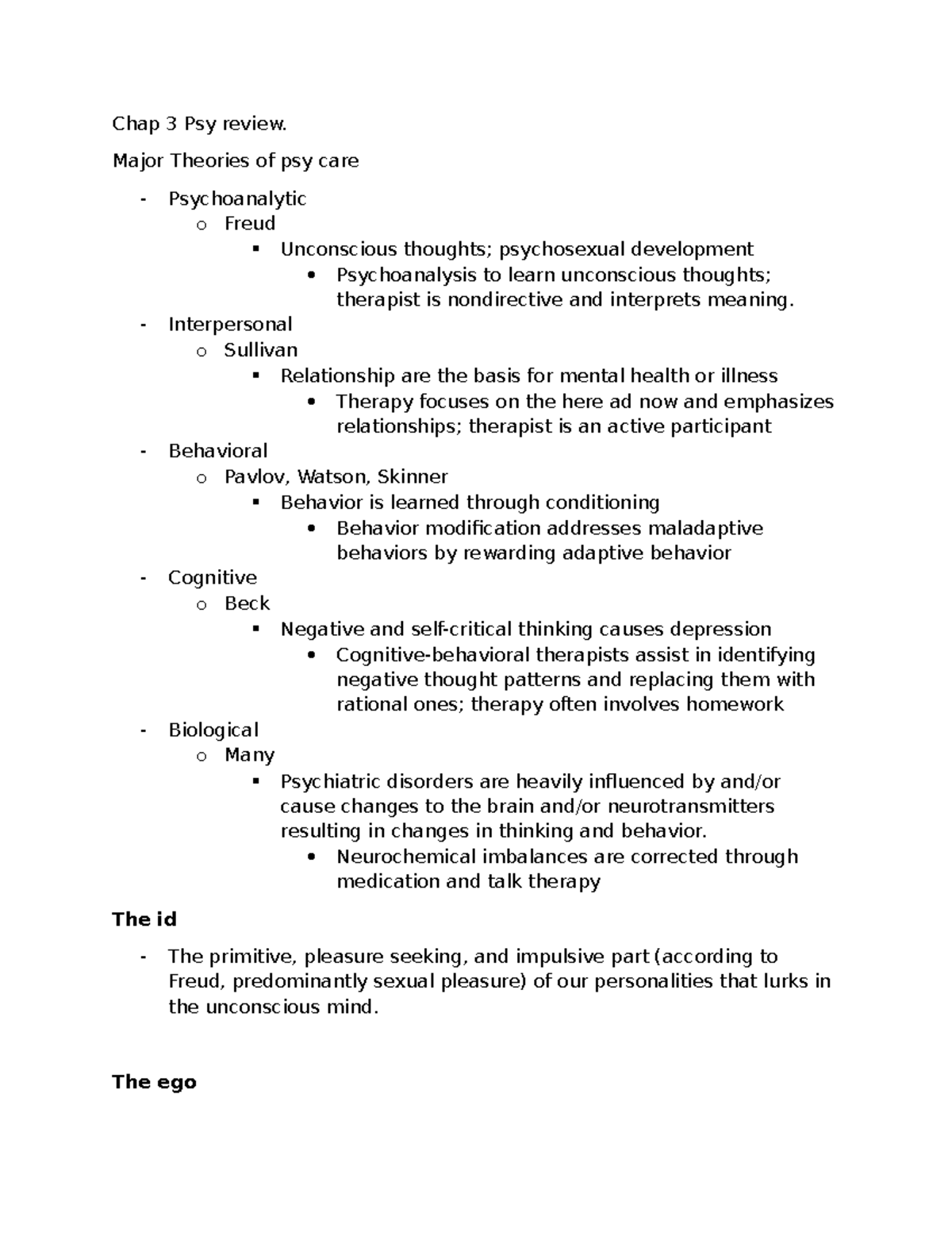 Chap 3 psych review. - Chap 3 lecture notes - Chap 3 Psy review. Major ...
