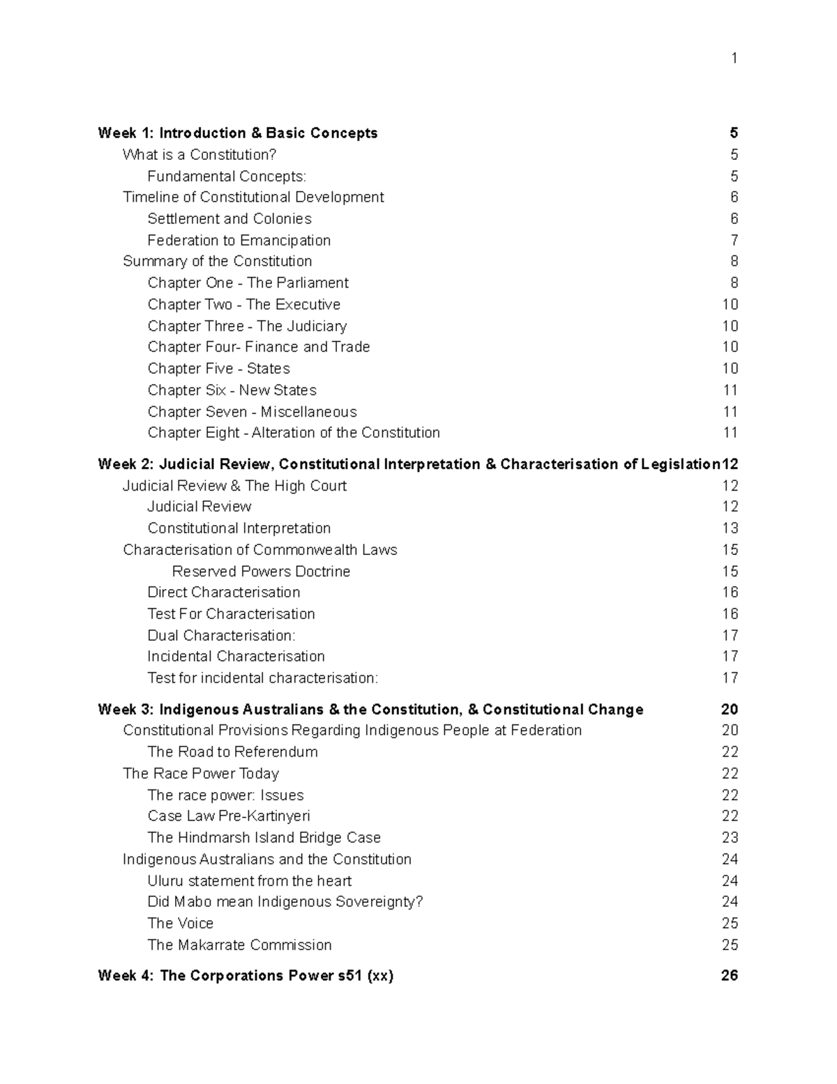 Constitutional Law - Complete Exam Notes - Week 1: Introduction & Basic ...