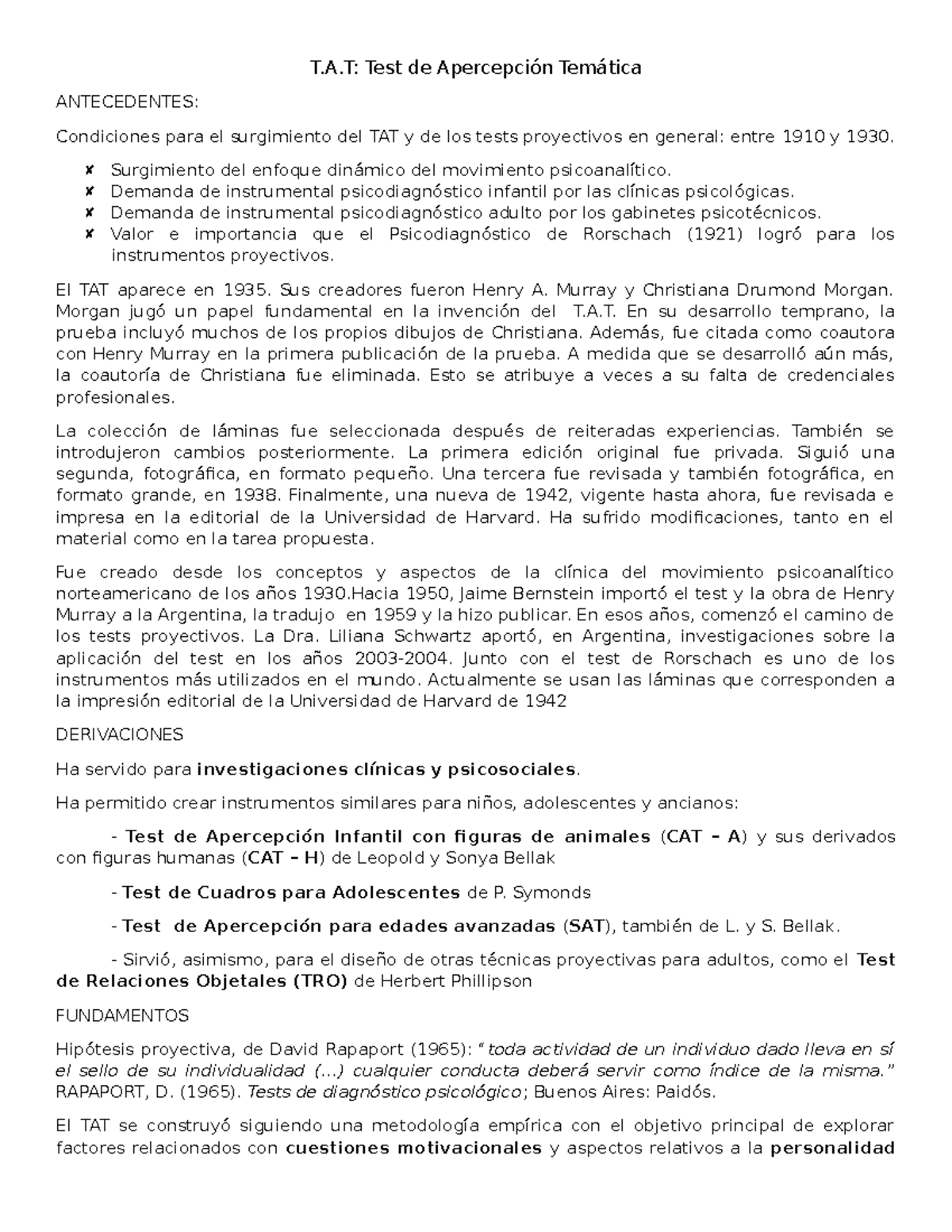 Tat - Test de apercepcion tematica - T.A: Test de Apercepción Temática ...