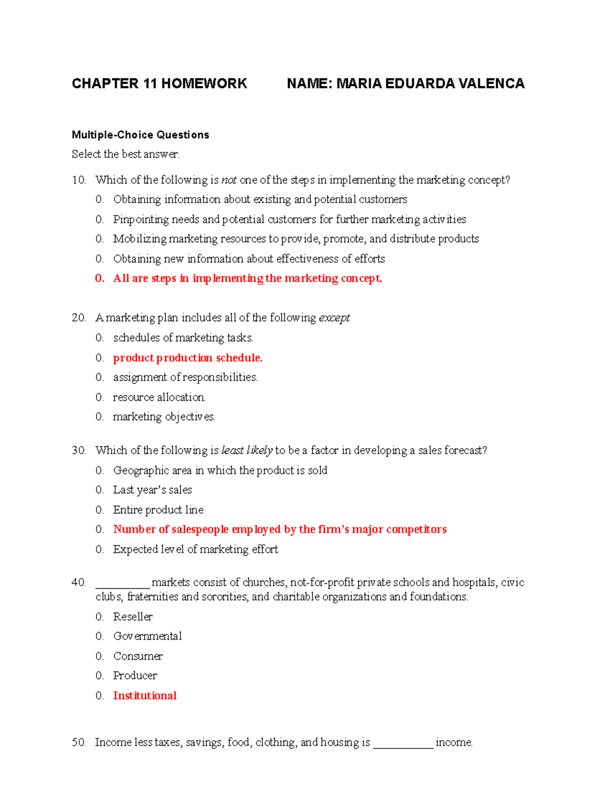 Chap 11 Worksheet MV - CHAPTER 11 HOMEWORK NAME: MARIA EDUARDA VALENCA ...