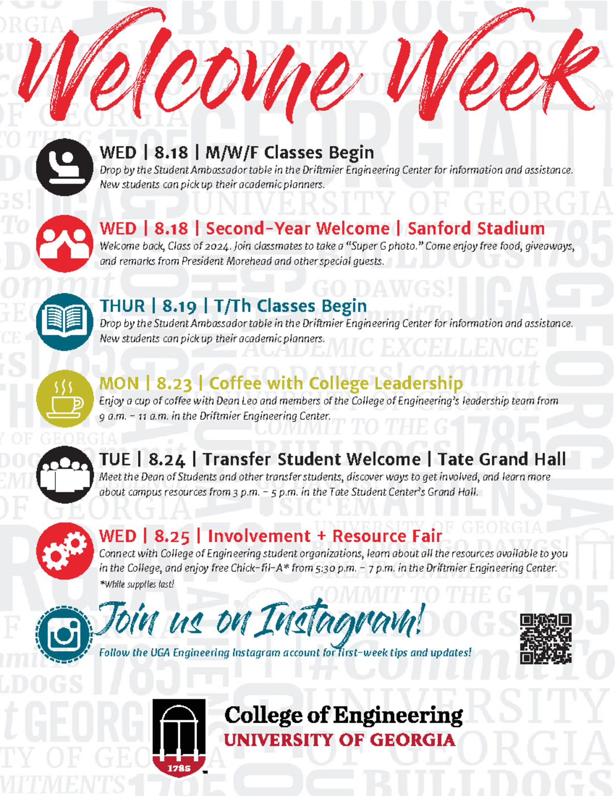 Welcome Week 2021 - Welcome Week WED | 8 | M/W/F Classes Begin Drop by ...