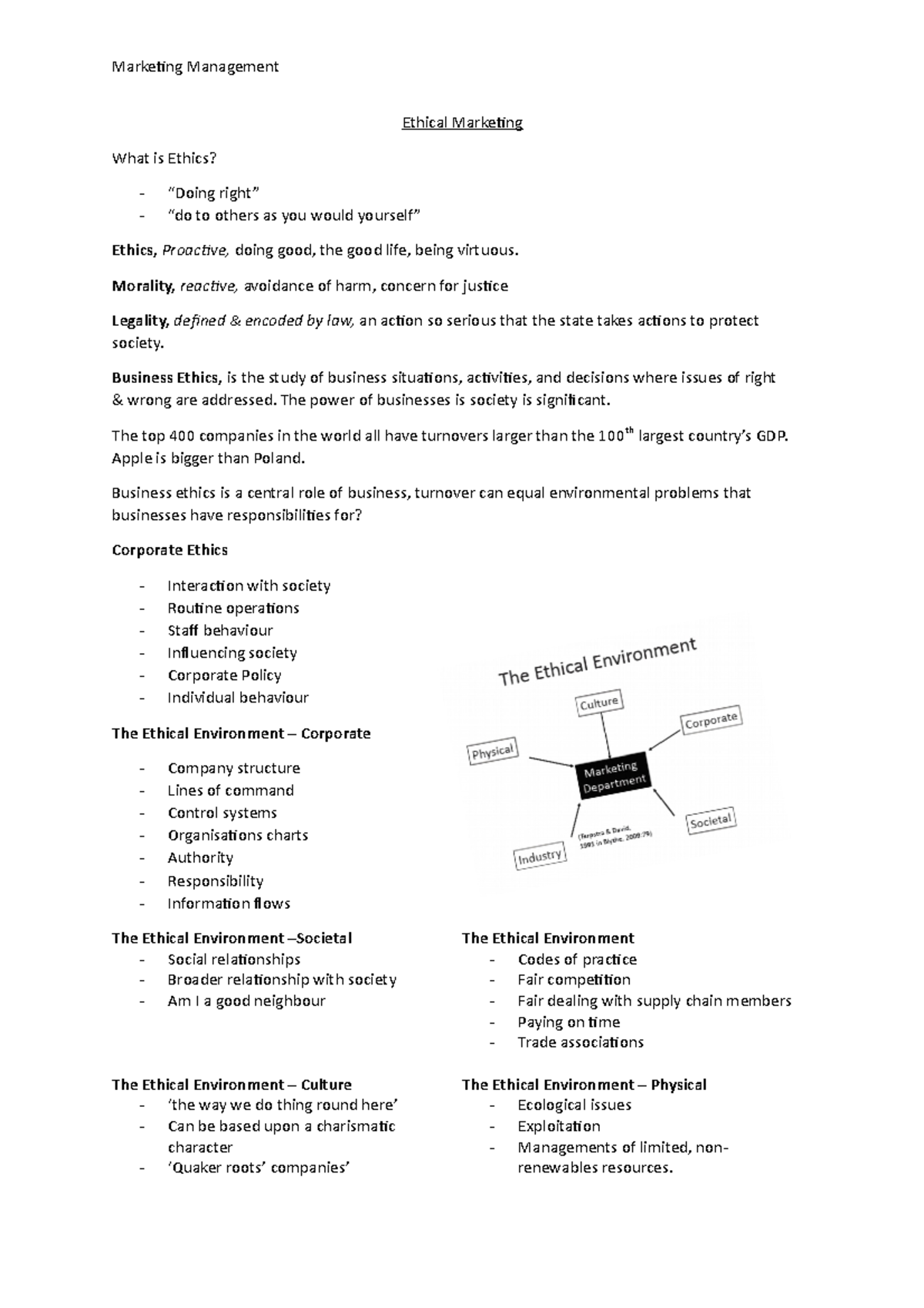 Ethical Marketing - Ethical Marketing What is Ethics? “Doing right” “do ...