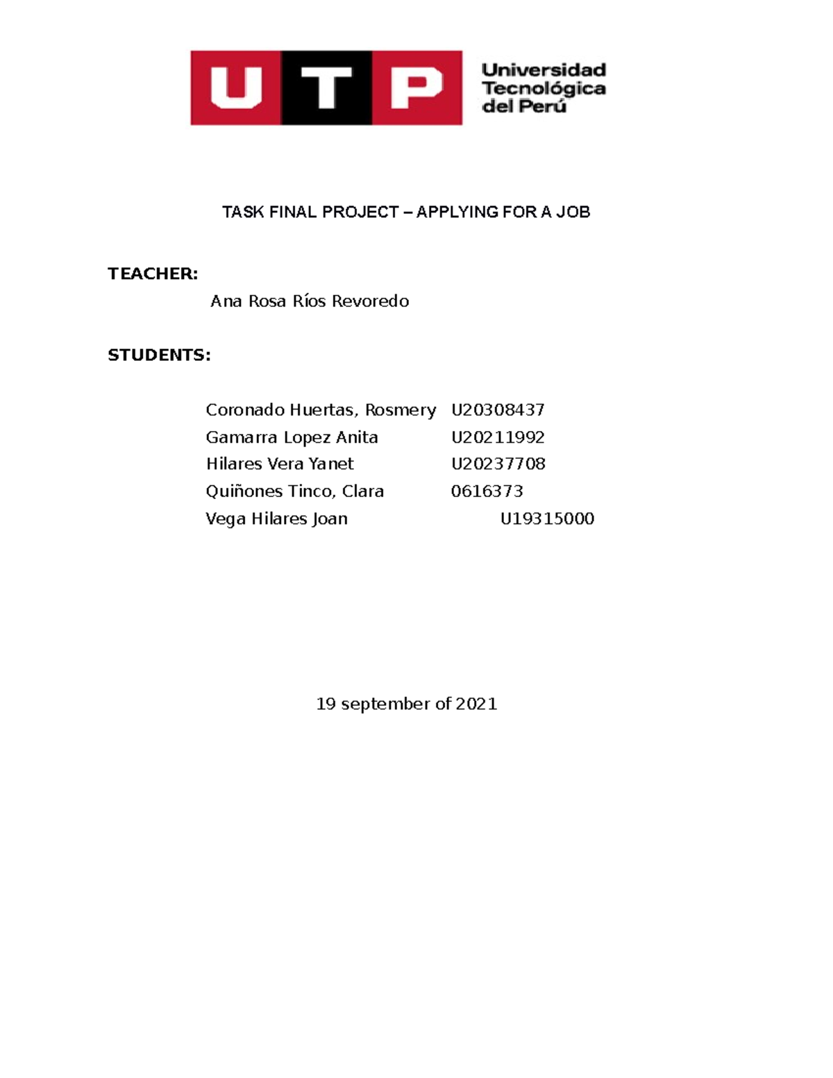 Project Ingles 3 - proyecto final - Inglés 3 - UTP - Studocu