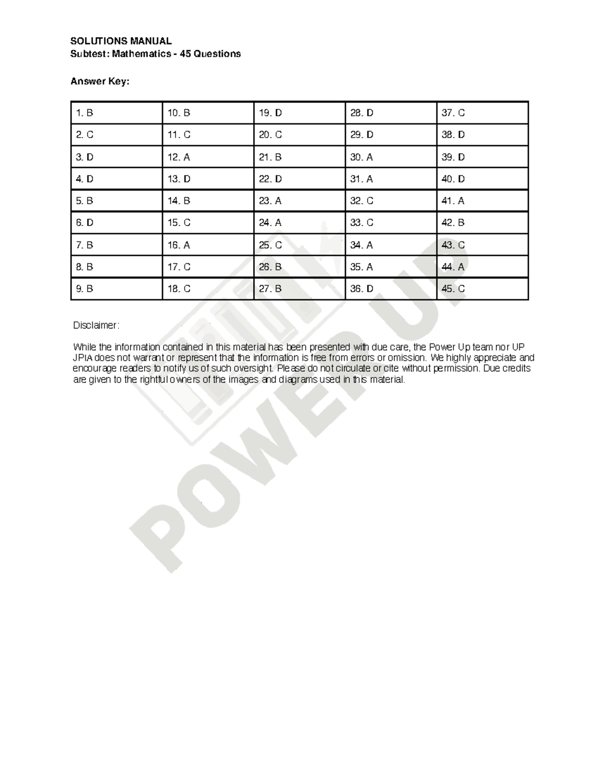Power UP 2020 Mathematics Answer Key - Introduction to Research Methods ...