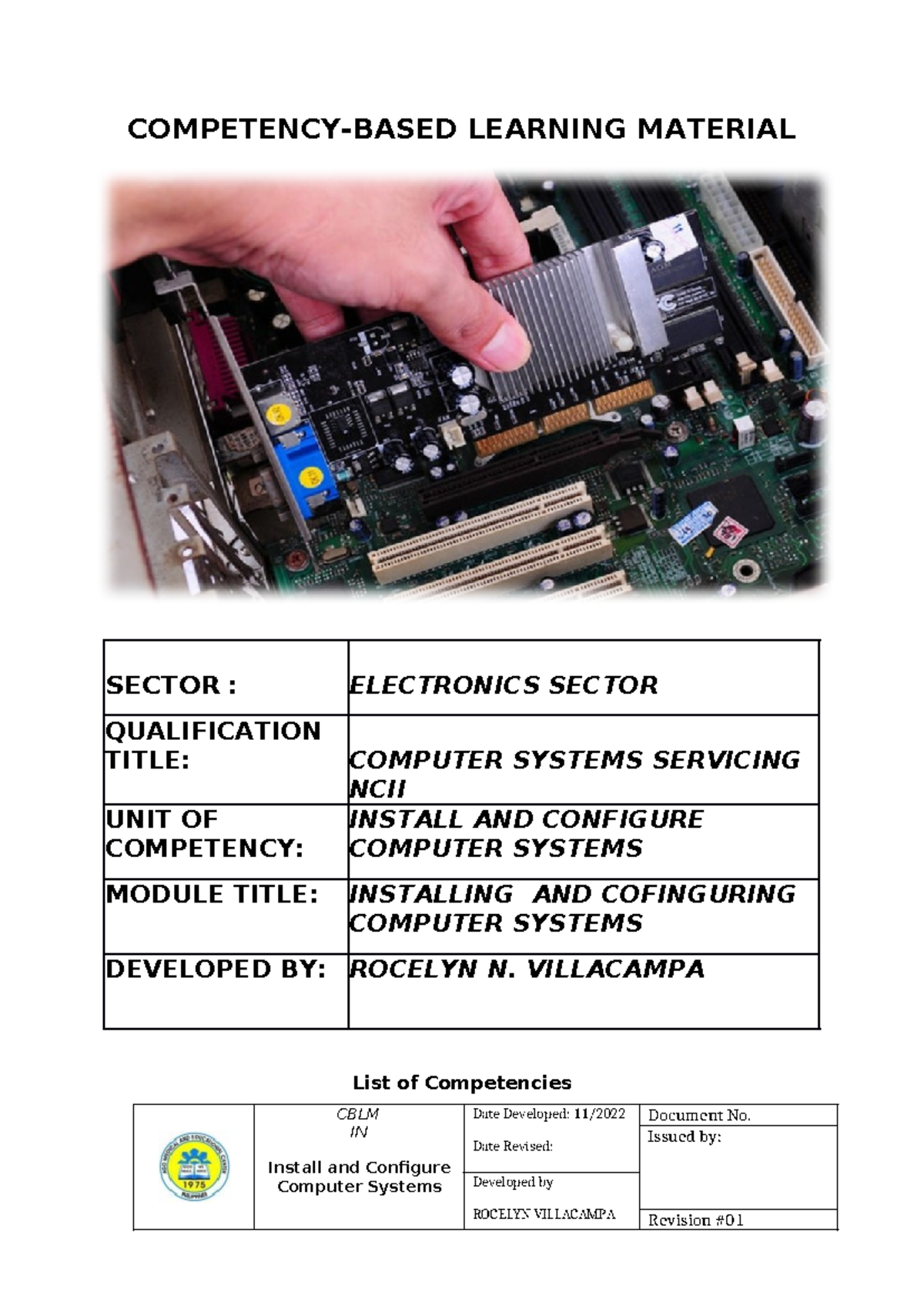 Villacampa-CBLM-13 - TRAINERS METHODOLOGY - COMPETENCY-BASED LEARNING ...
