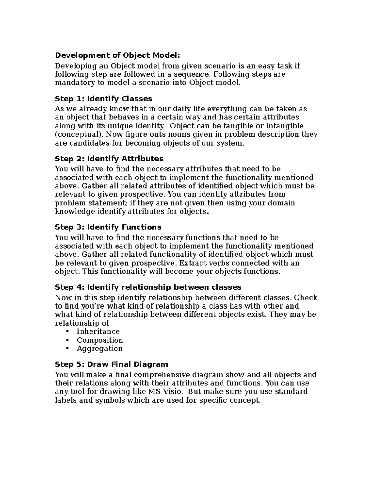 mth603 numerical analytical - Development of Object Model: Developing ...