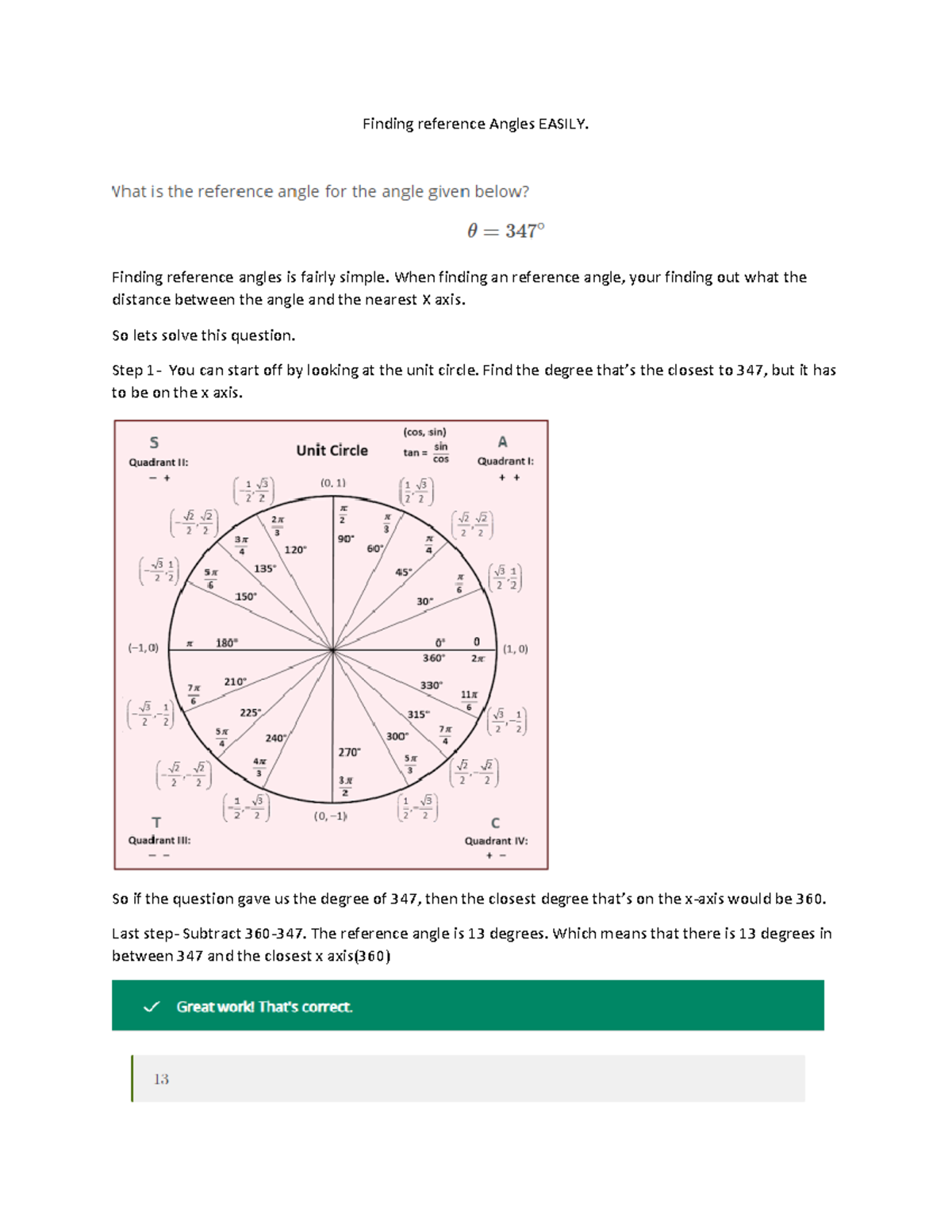Finding reference Angles Easily - Finding reference Angles EASILY ...