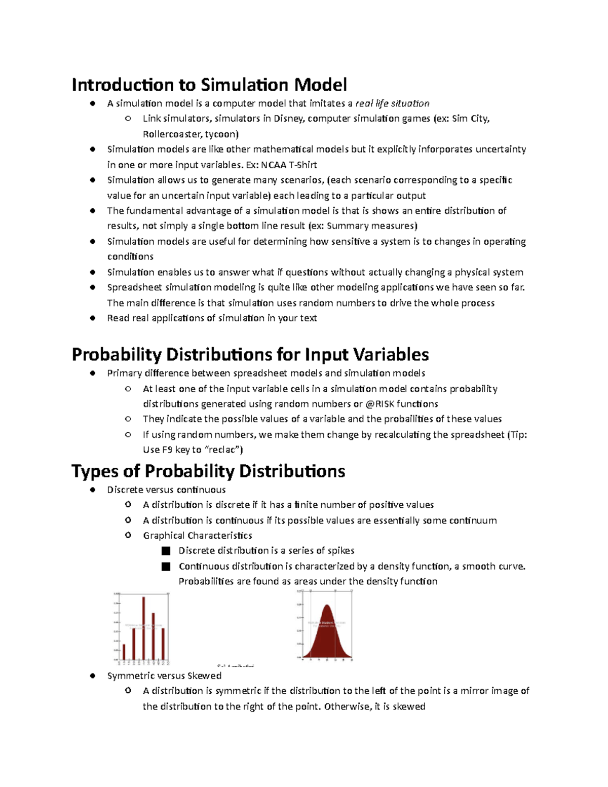 3.0 Simulation - Introduction to Simulation Model A simulation model is ...