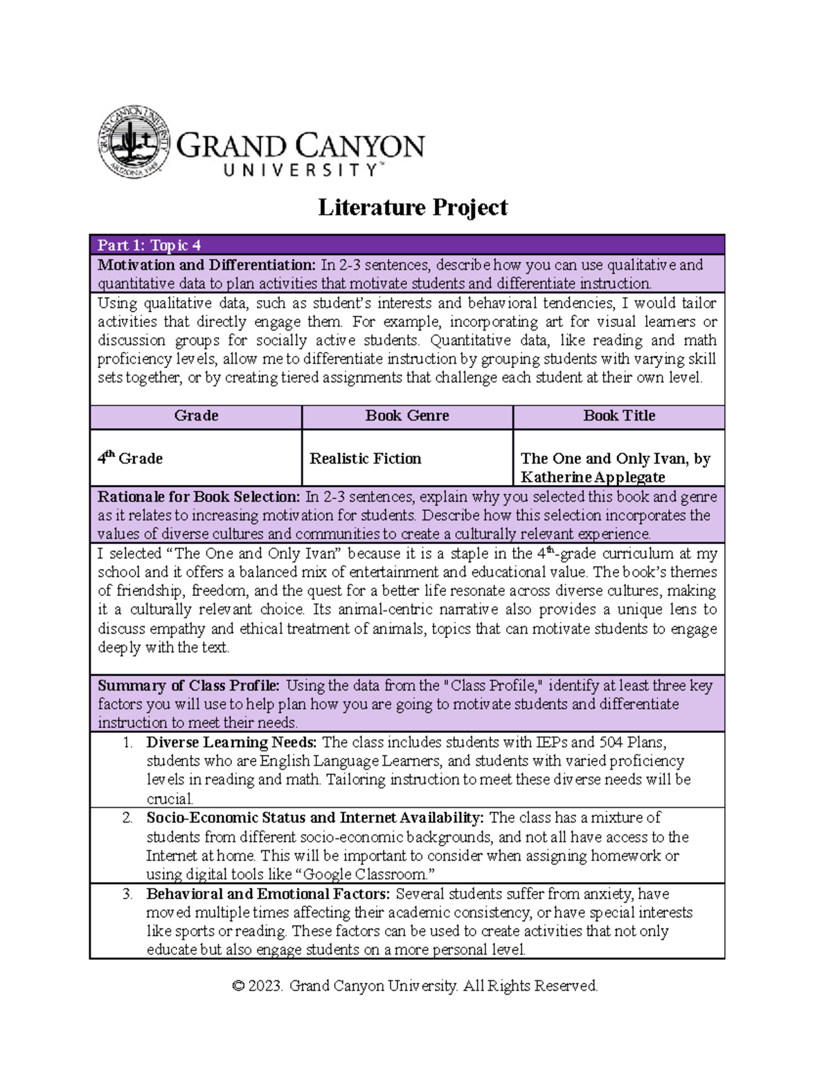 REA 305 RS Literature Project 10 22 23 - Literature Project Part 1 ...