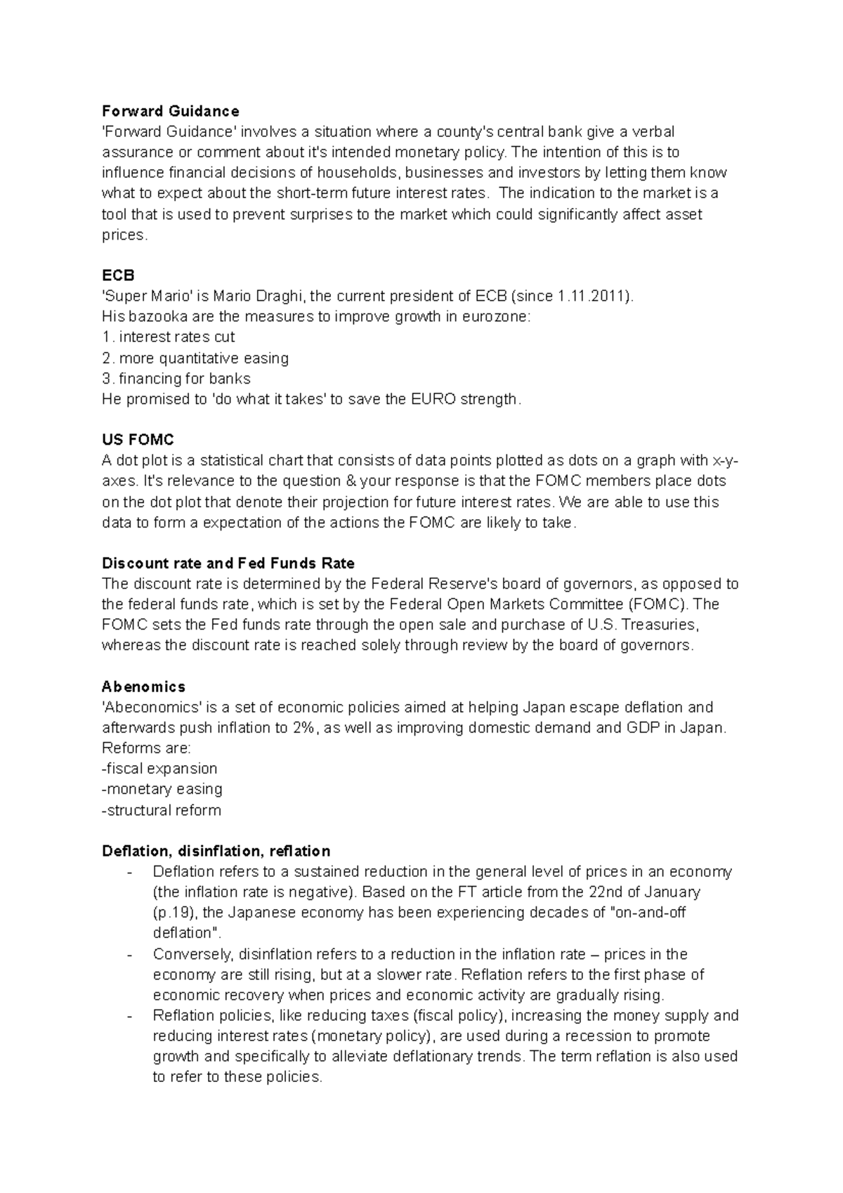 Discussion 2 - Forward Guidance 'Forward Guidance' involves a situation ...