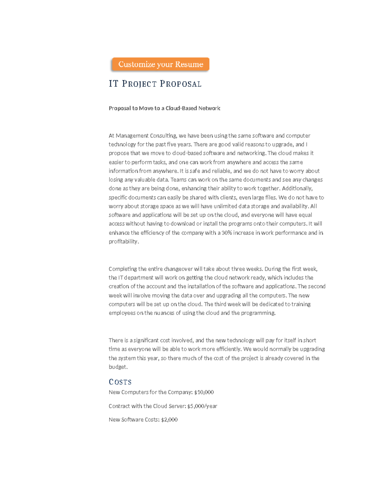 IT-Project-Proposal - this is sample IT proposal - IT PROJECT PROPOSAL ...