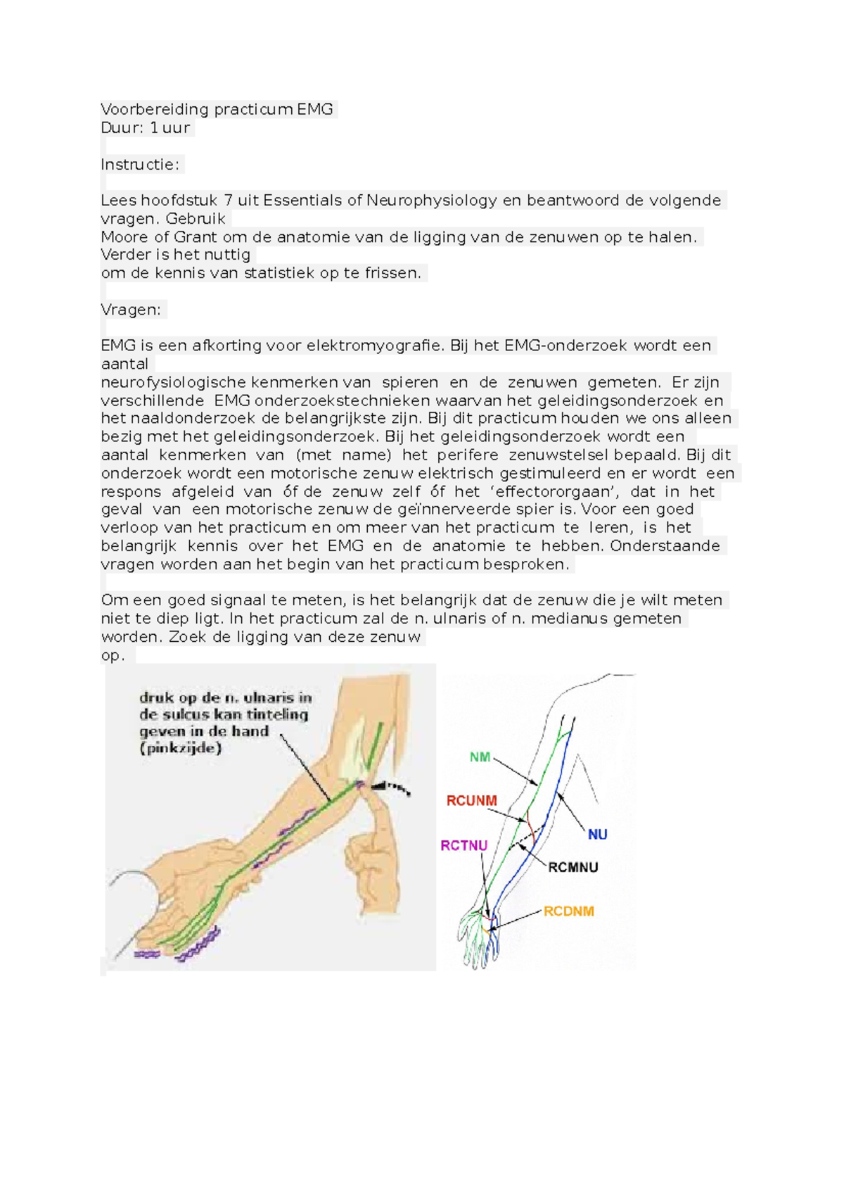 EMG practicum - Voorbereiding practicum EMG Duur: 1 uur Instructie ...