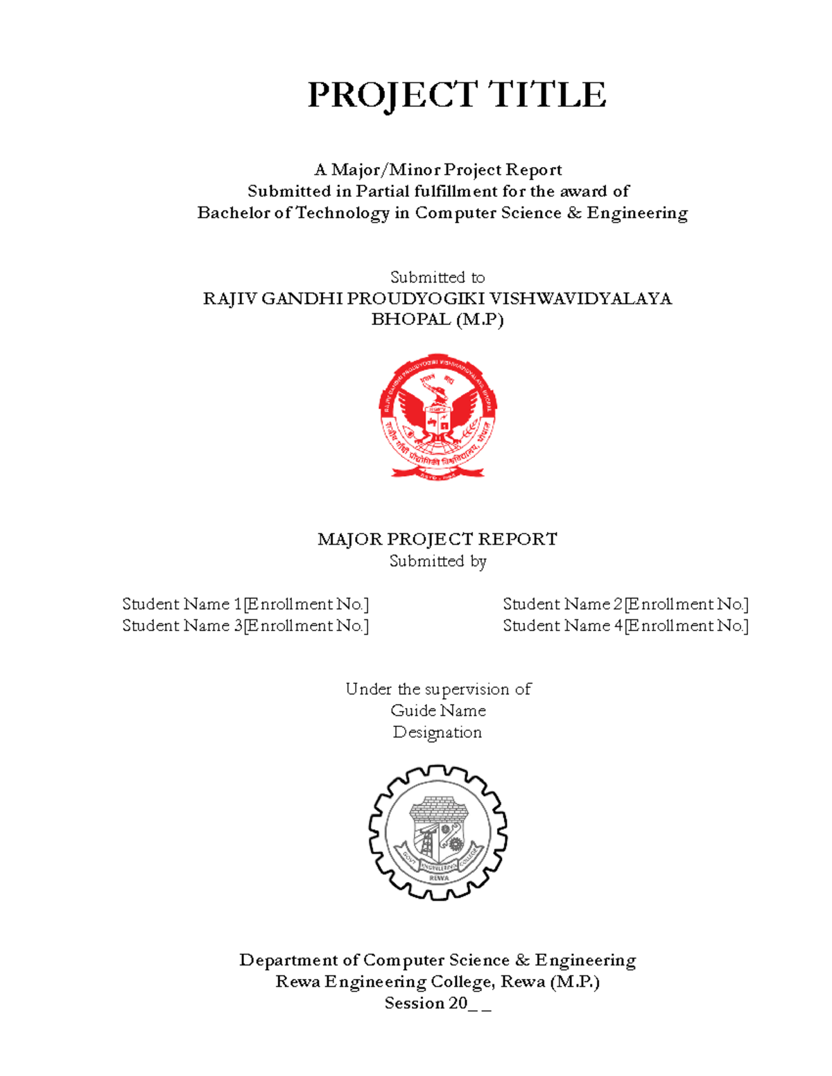 Project report T-15 - PROJECT TITLE A Major/Minor Project Report Submitted in Partial ...