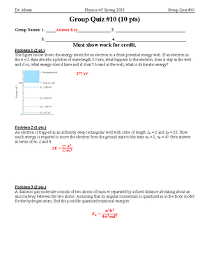 Lab 10 - Spectroscopy - Lab 10 with no answers - Physics 4C Spring 2023 ...