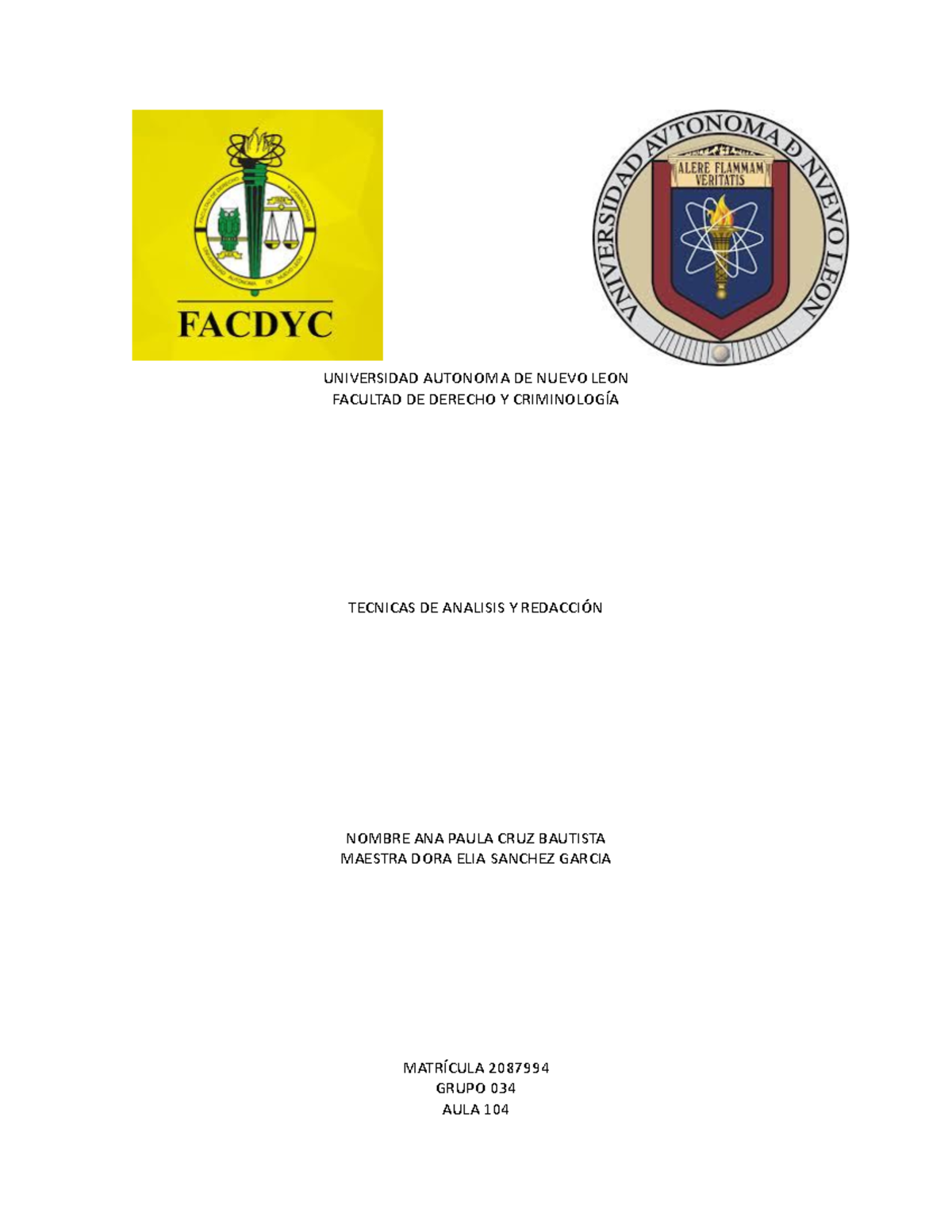 APCB Facdyc TAR - Guía - UNIVERSIDAD AUTONOMA DE NUEVO LEON FACULTAD DE ...