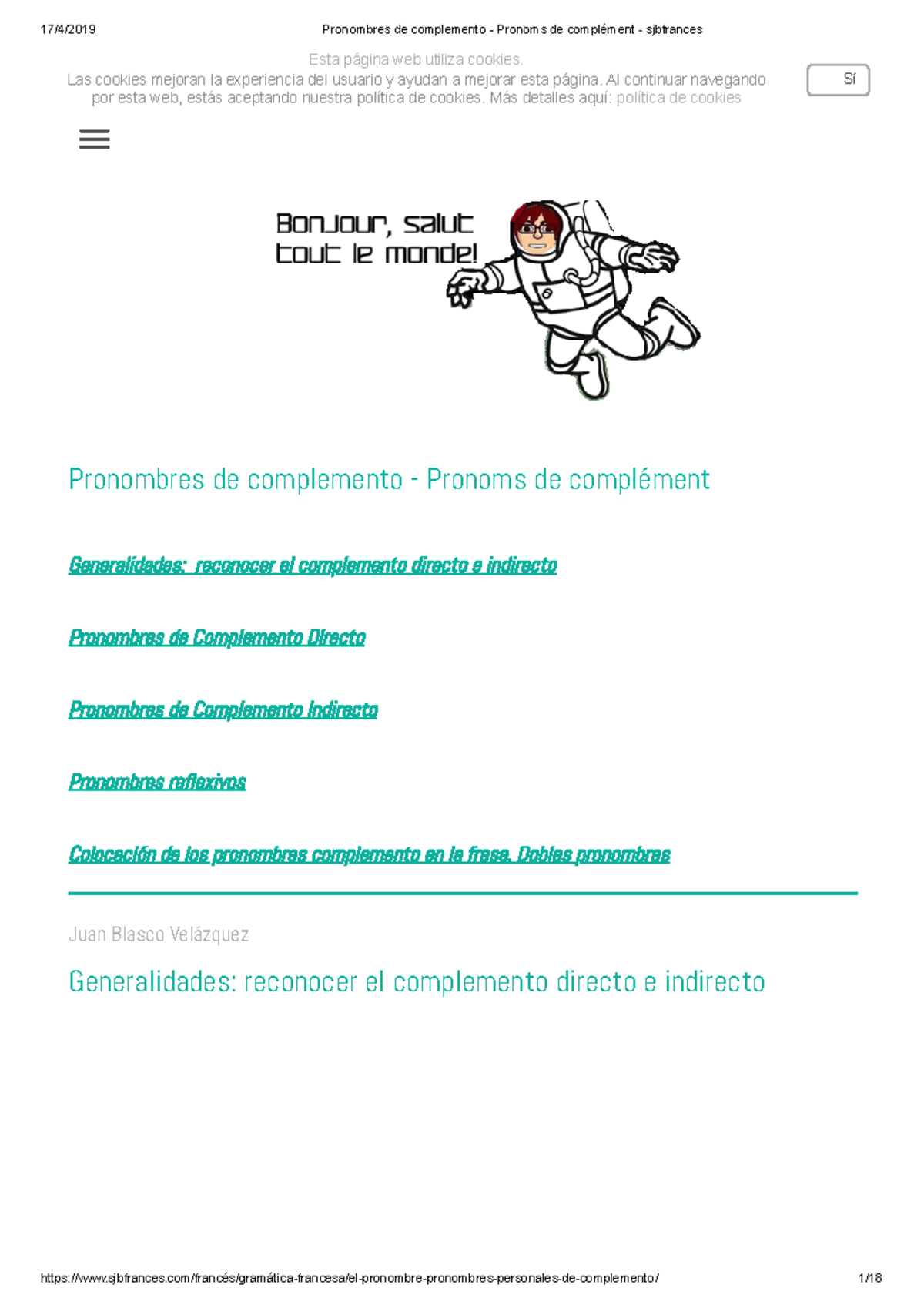 Pronombres de complemento - Pronoms de complément - sjbfrances ...