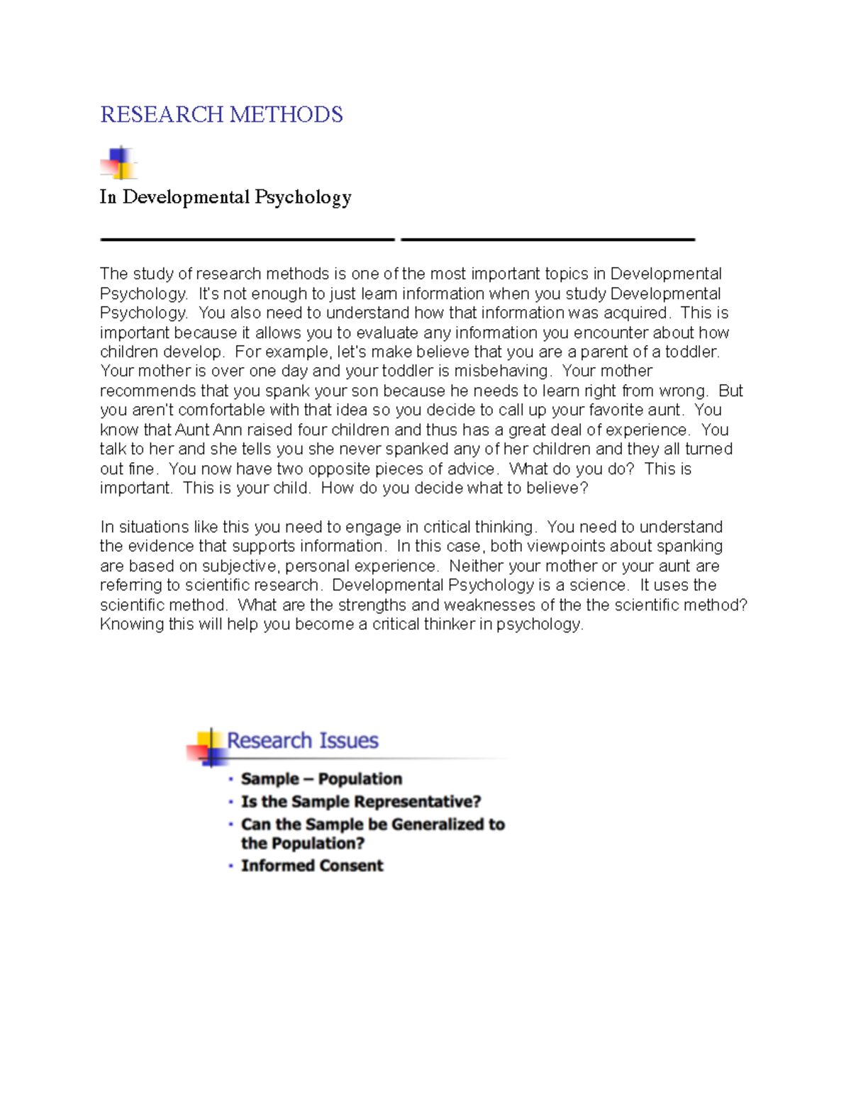 Developmental Research Methods - RESEARCH METHODS 耀ᴀ In Developmental ...