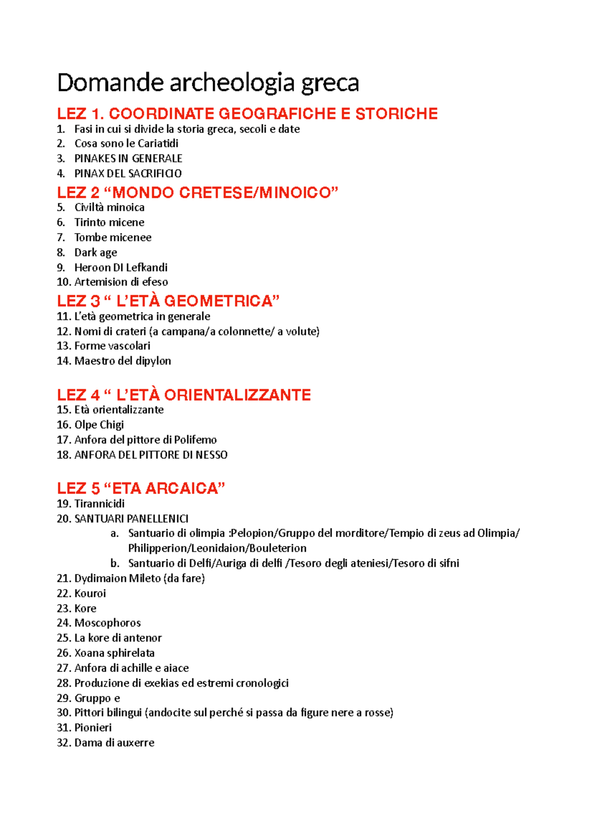 Domande archeologia grecapdf - Domande archeologia greca LEZ 1 ...