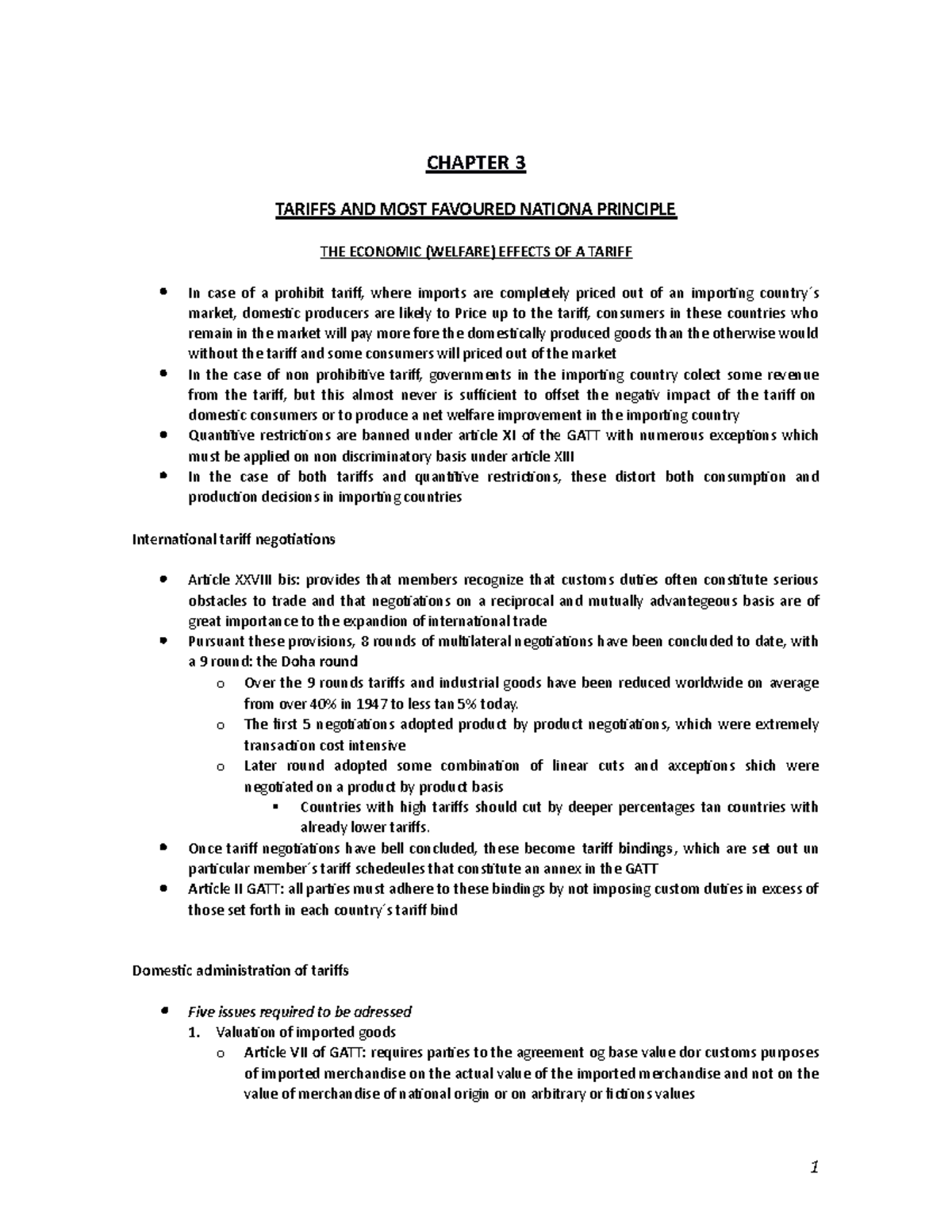 Trebilcock second part - CHAPTER 3 TARIFFS AND MOST FAVOURED NATIONA ...