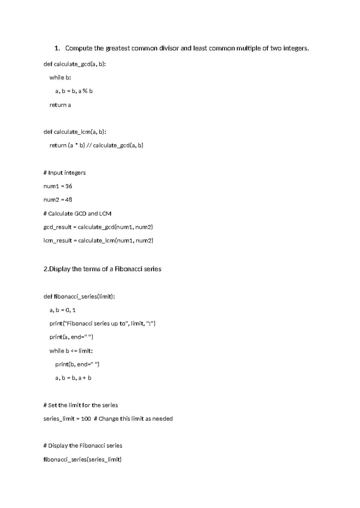 Compute The Greatest Common Divisor And Least Common Multiple Of Two