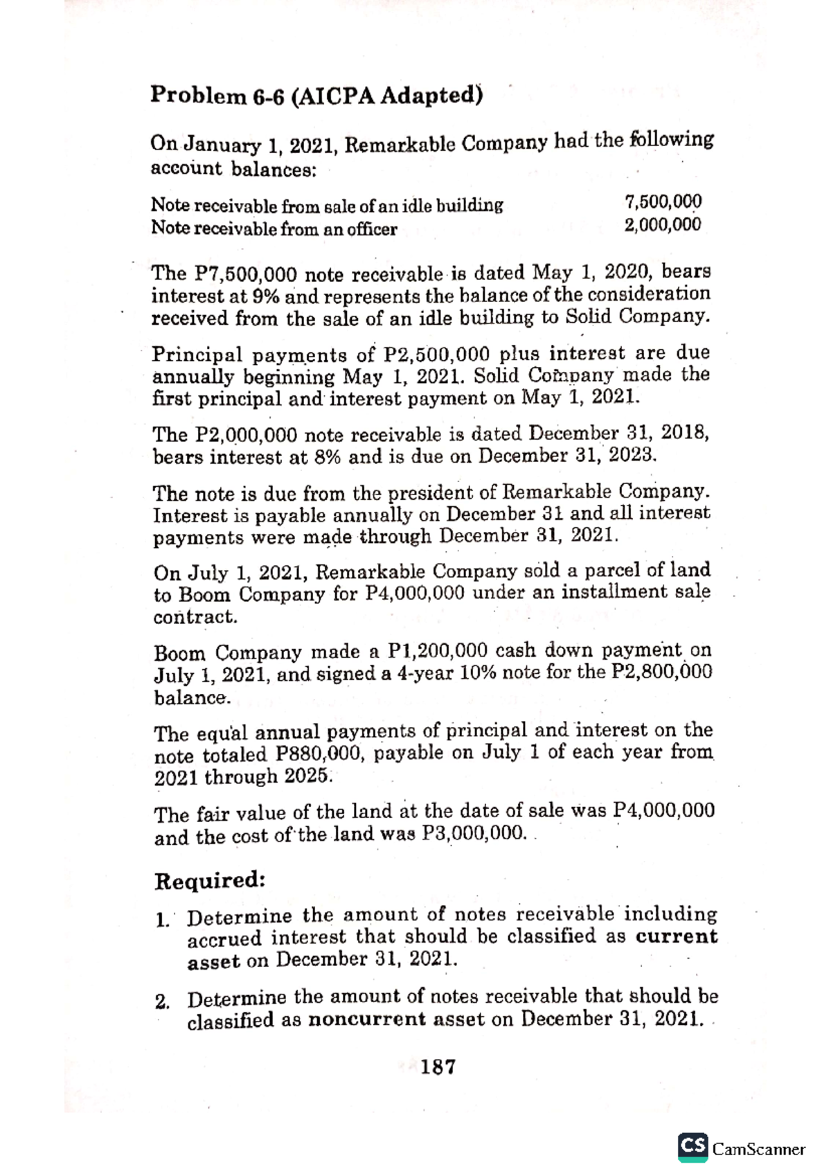 Problem 6 - Intermediate Accounting (Volume one) 2021 edition by: Valix ...