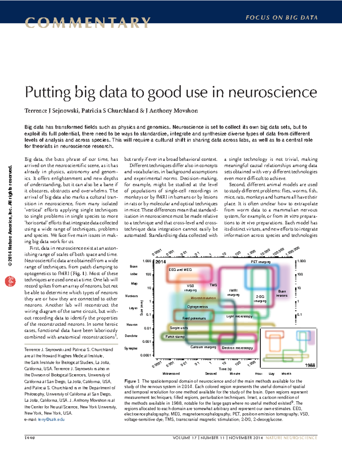 Sejnowski 2014 - lalalal - 1 4 4 0 VOLUME 17 | NUMBER 11 | NOVEMBER ...