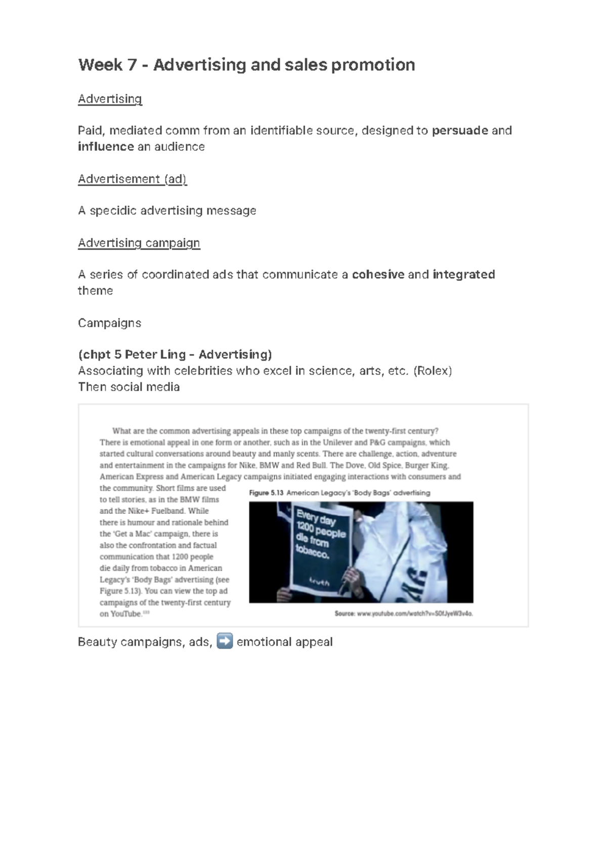 Week 7 - Advertising and sales promotion - Week 7 - Advertising and ...