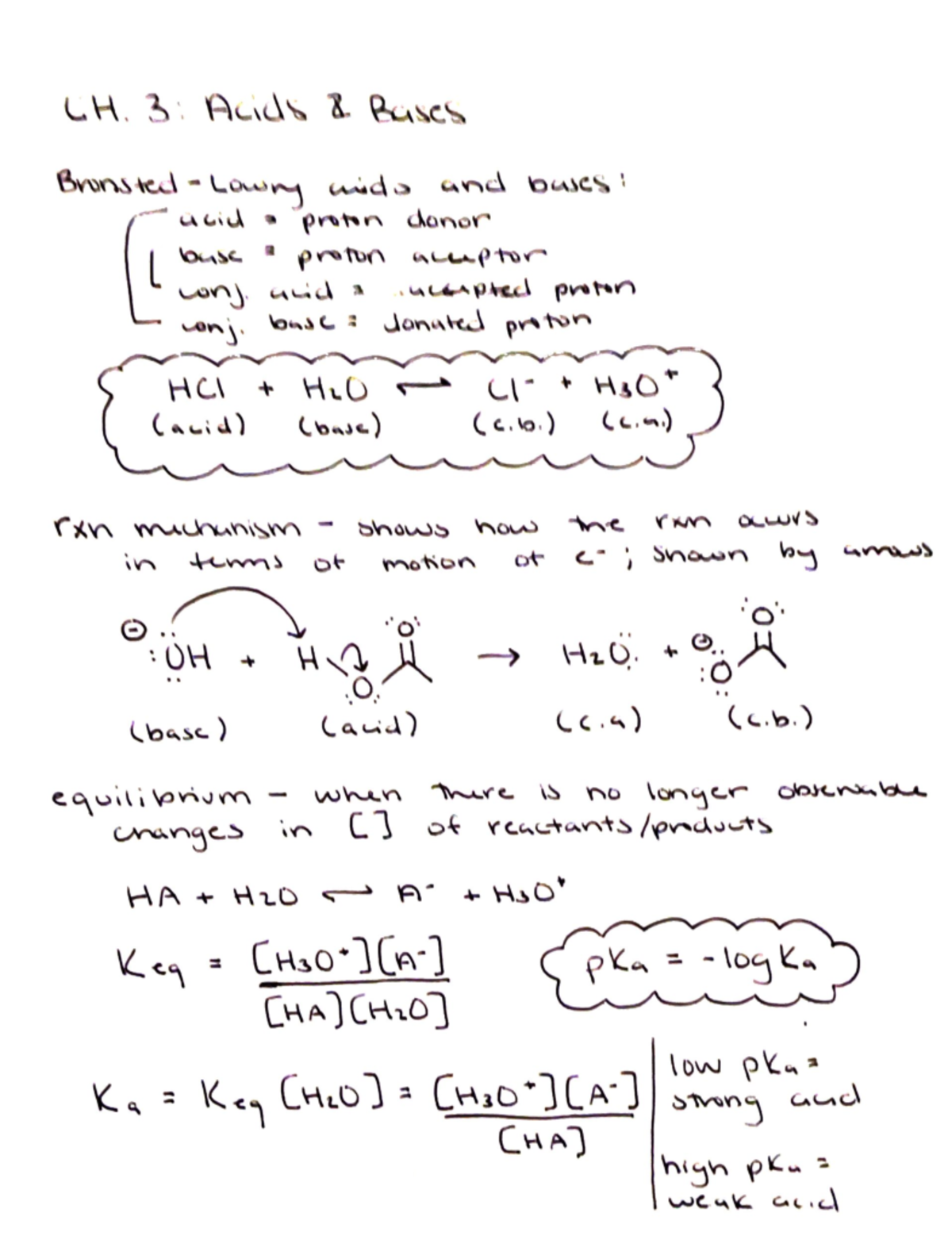 Chapter 3 - Acid and Bases - LH. 3: Acids & Bases Bronstel - Lowry wido ...